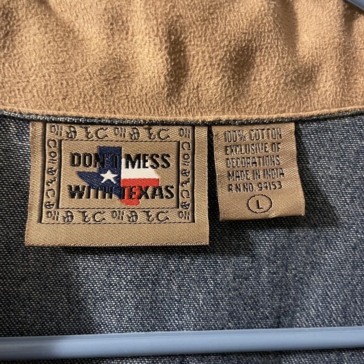 Vintage indigenous denim vest with suede Great... - Depop