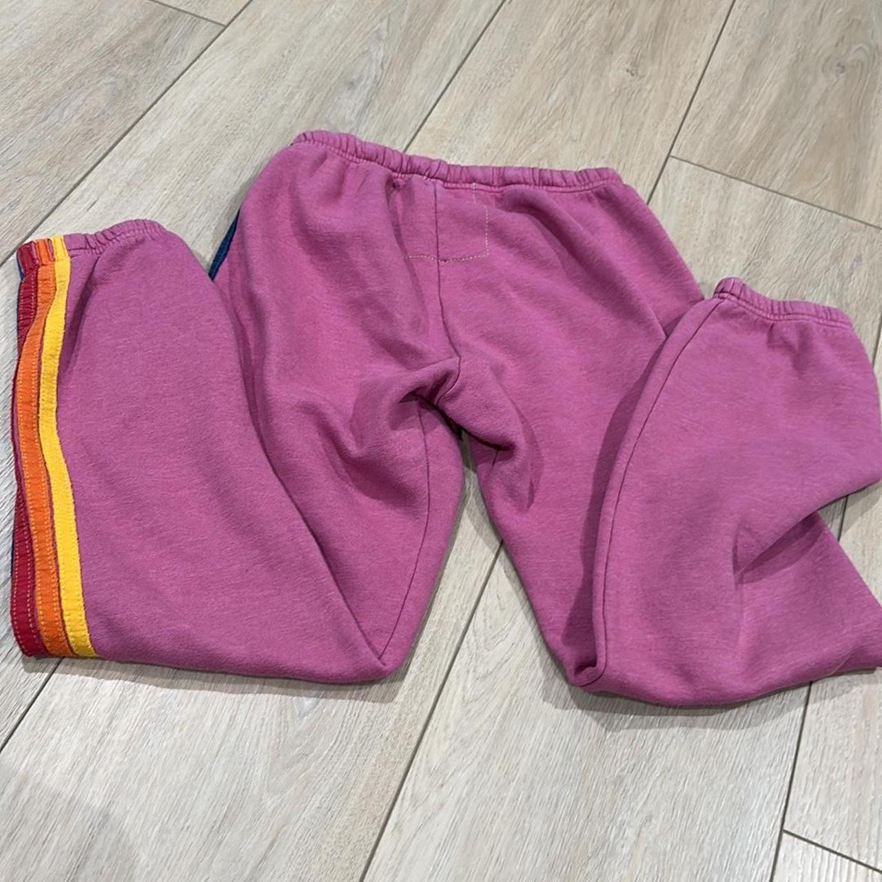 Aviator Nation Women's Pink and Purple Joggers-tracksuits | Depop