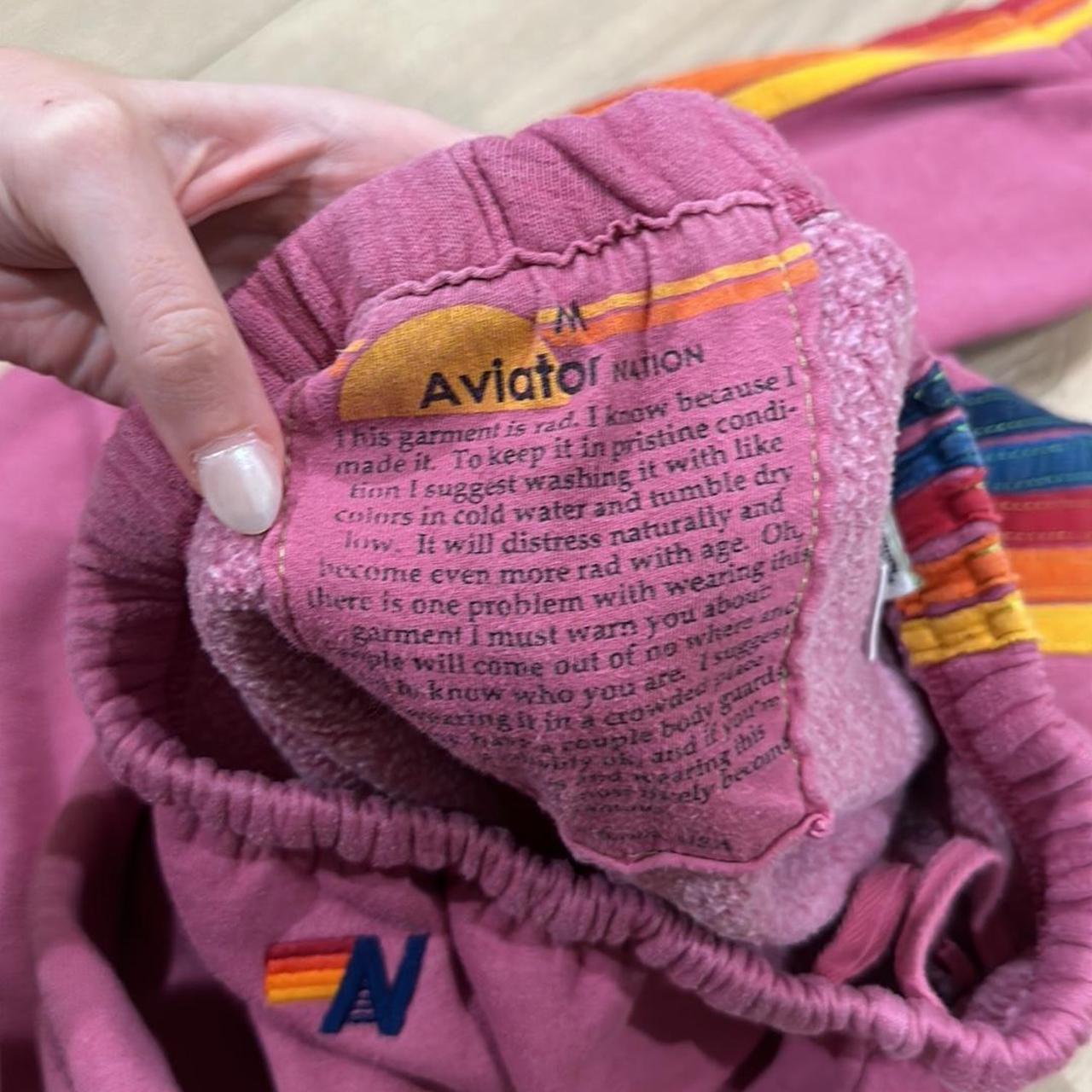 Aviator Nation Women's Pink and Purple Joggers-tracksuits | Depop
