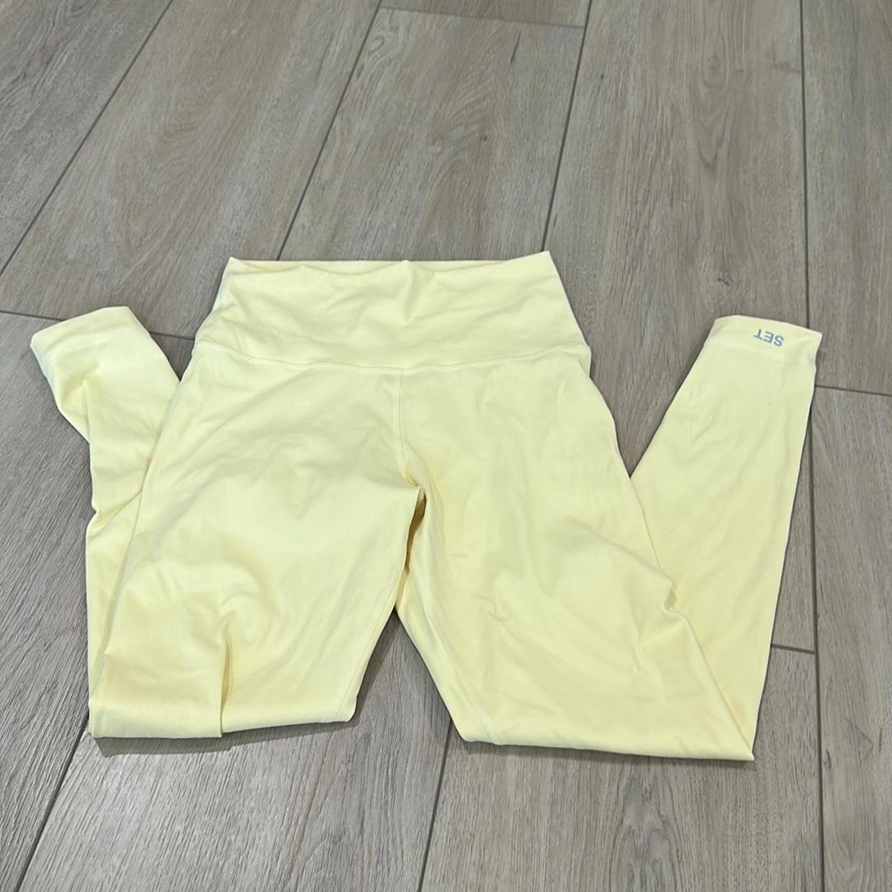 Light yellow set active full length leggings, these... - Depop