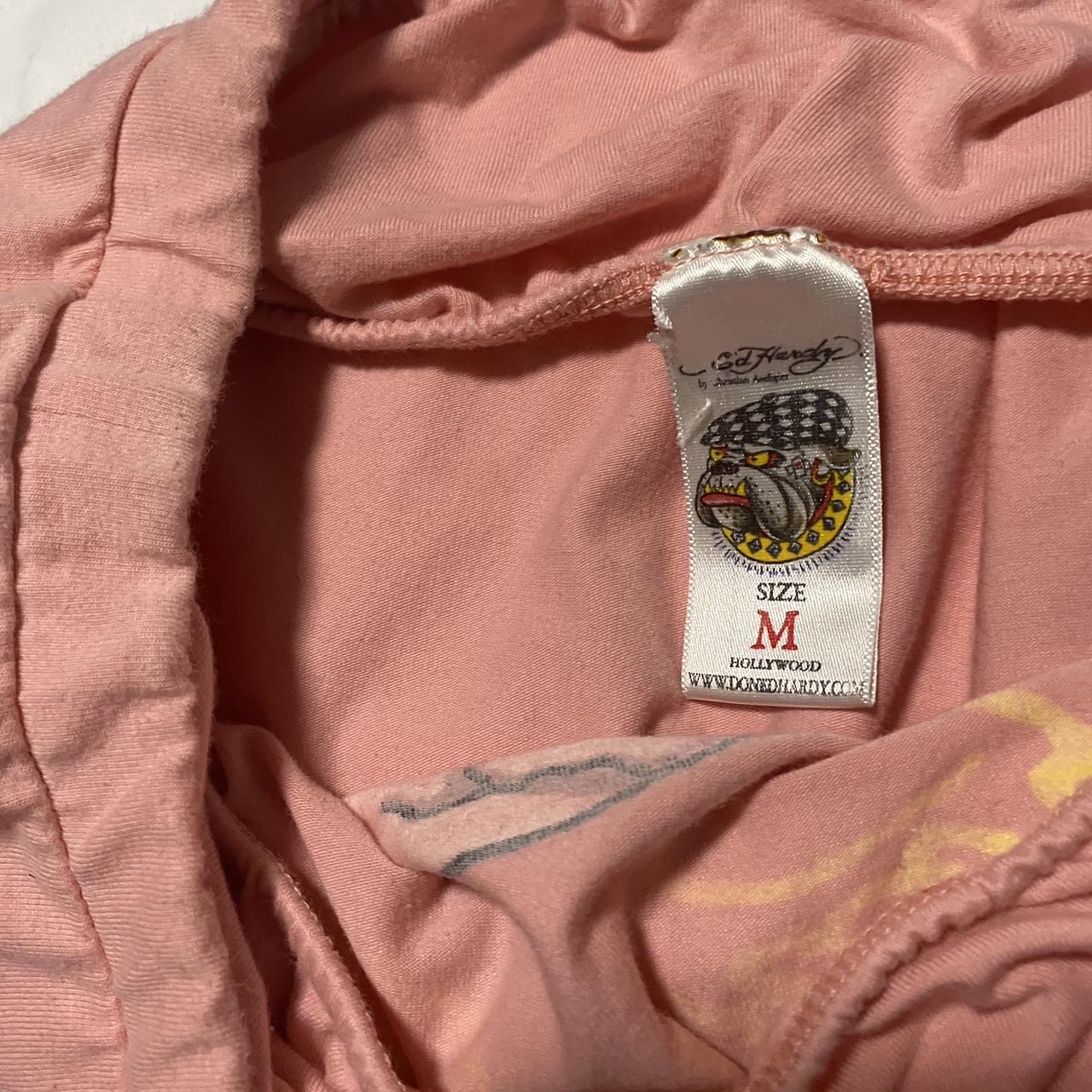 Pink ed hardy tube top dress super cute size medium... - Depop