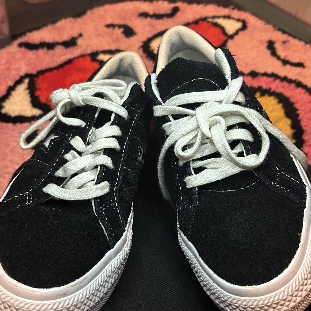 one star converse perfect condition too tight on... - Depop