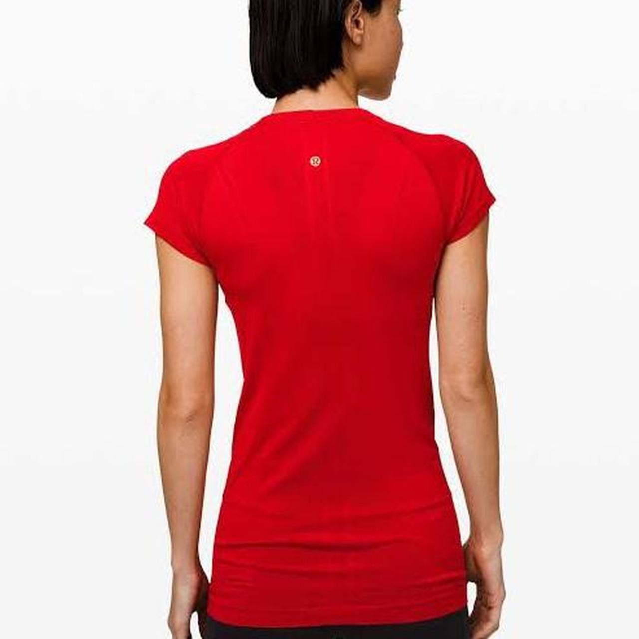 Lululemon Red Swiftly Tech Short Sleeve Tee Gorgeous... - Depop
