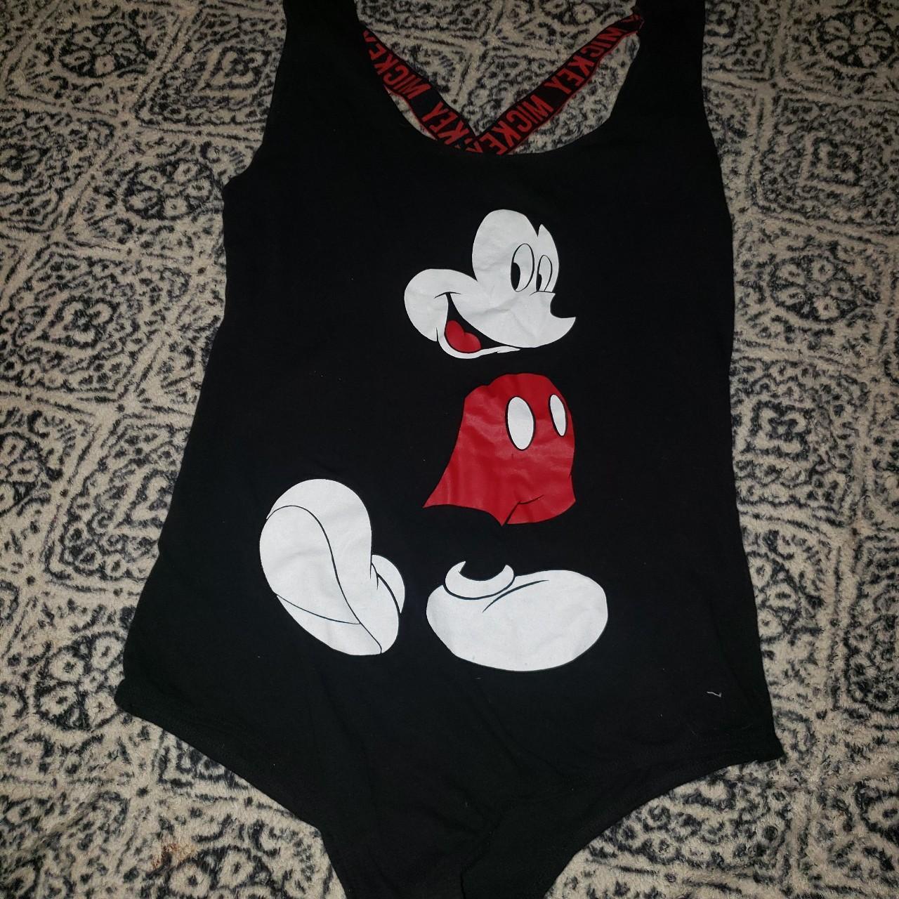 Disney mickey mouse bodysuit XL Strappy back... - Depop
