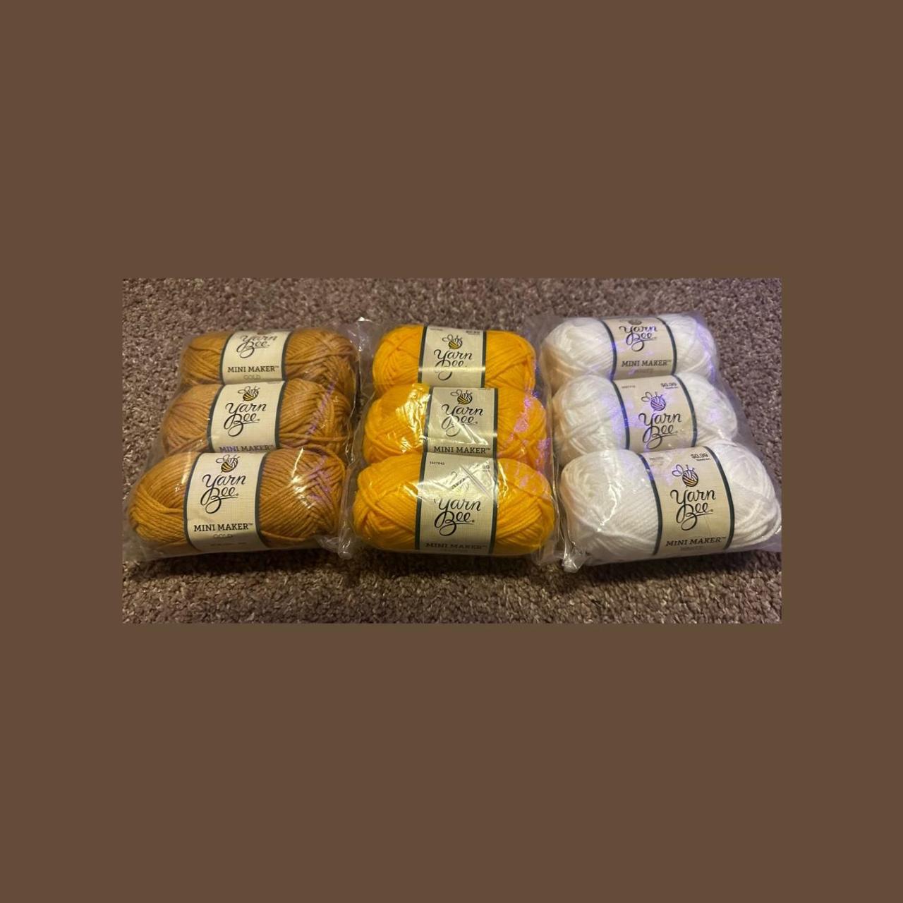 Gold, Yellow and White yarn packs of 3 - Depop