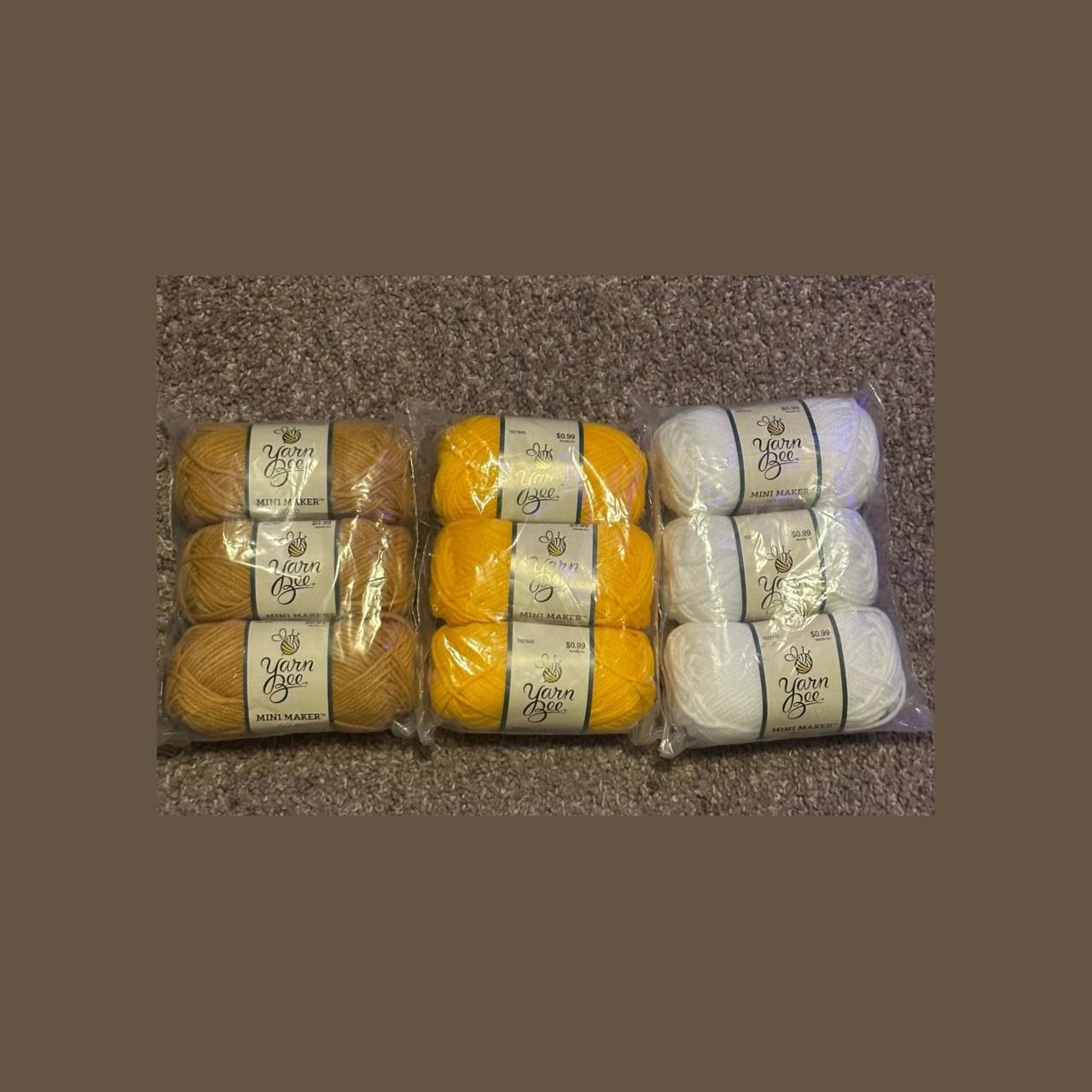 Gold, Yellow and White yarn packs of 3 - Depop