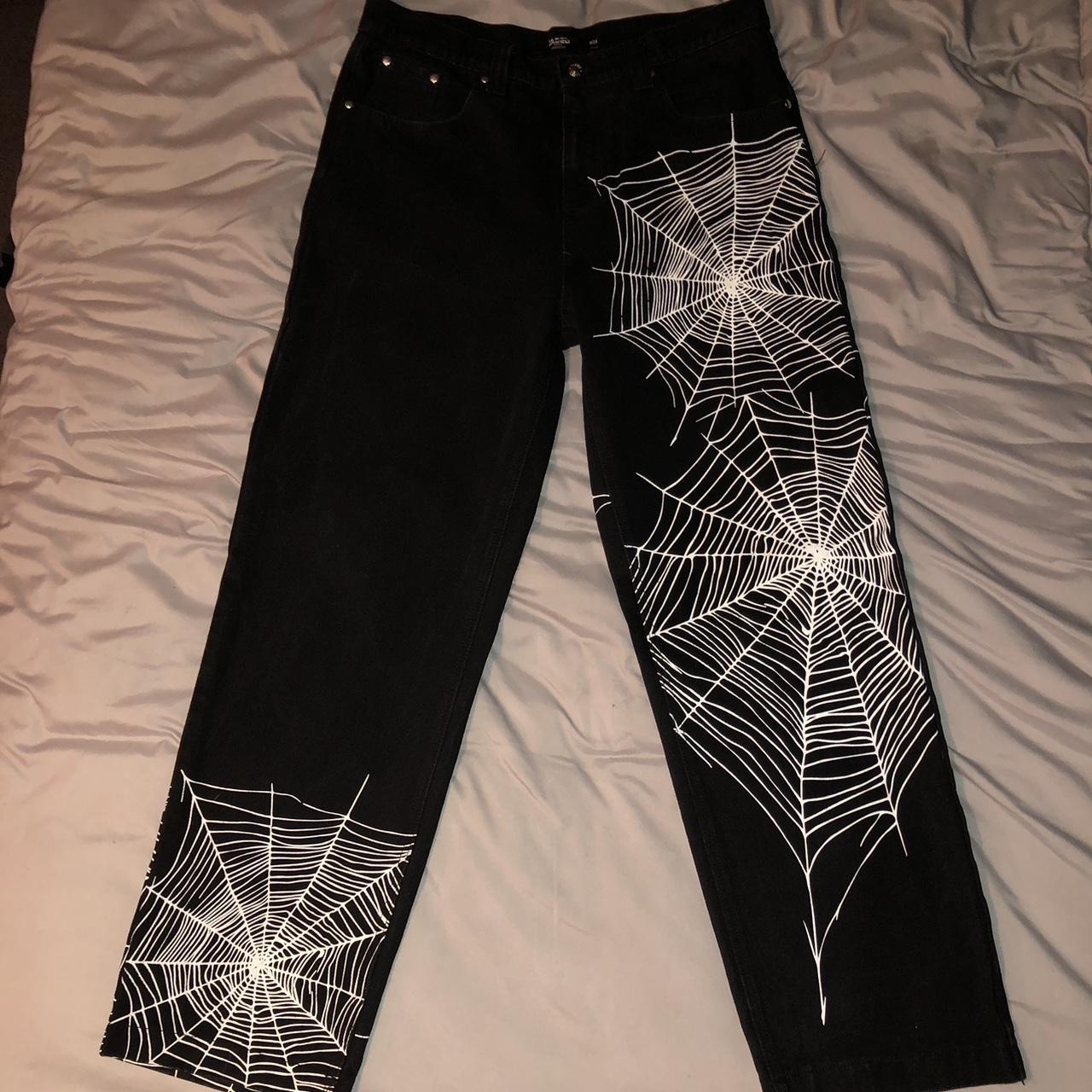 Jaded London Spiderweb Jeans In great condition.... - Depop