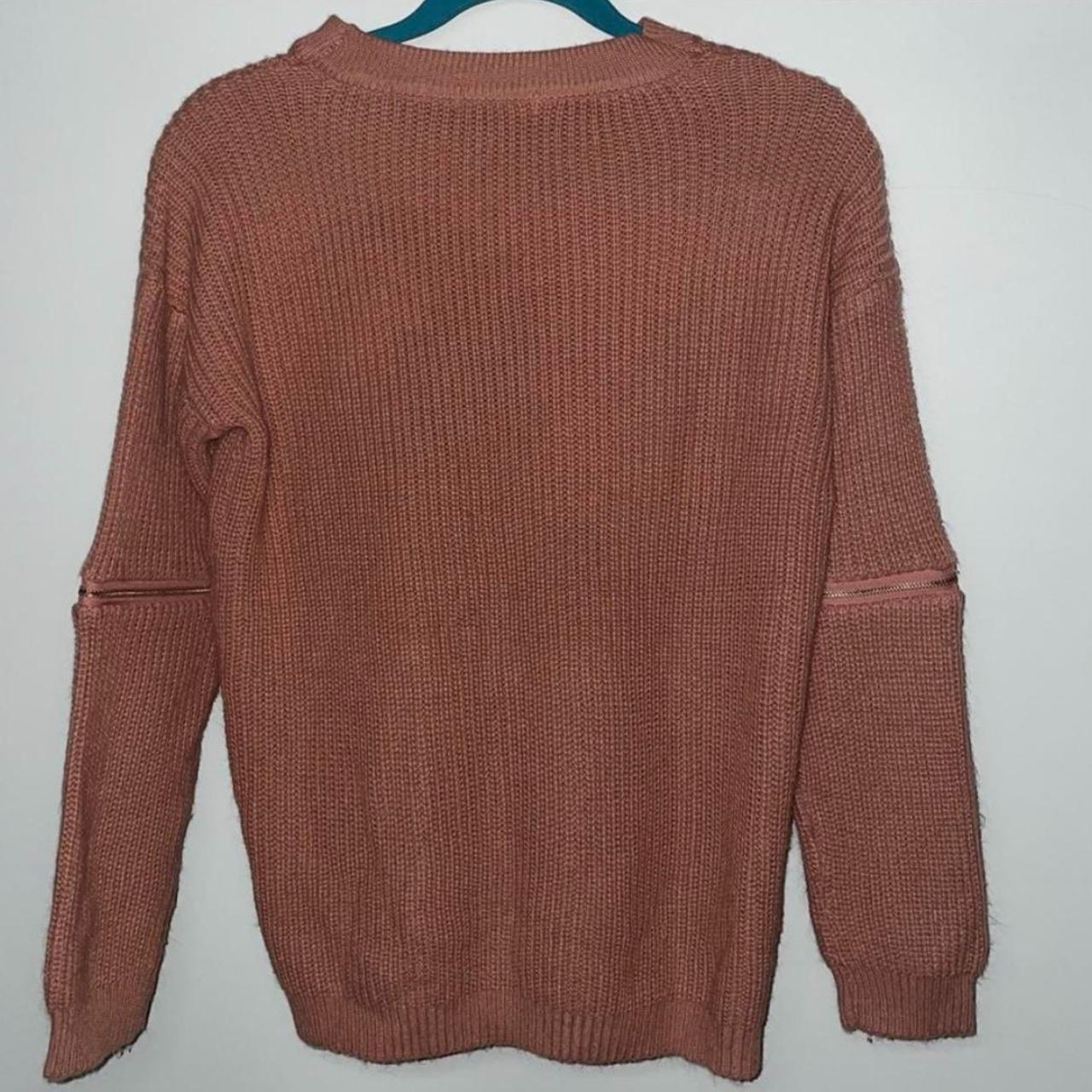 Charlotte Russe Dusty Rose Sweater with Zipper... - Depop