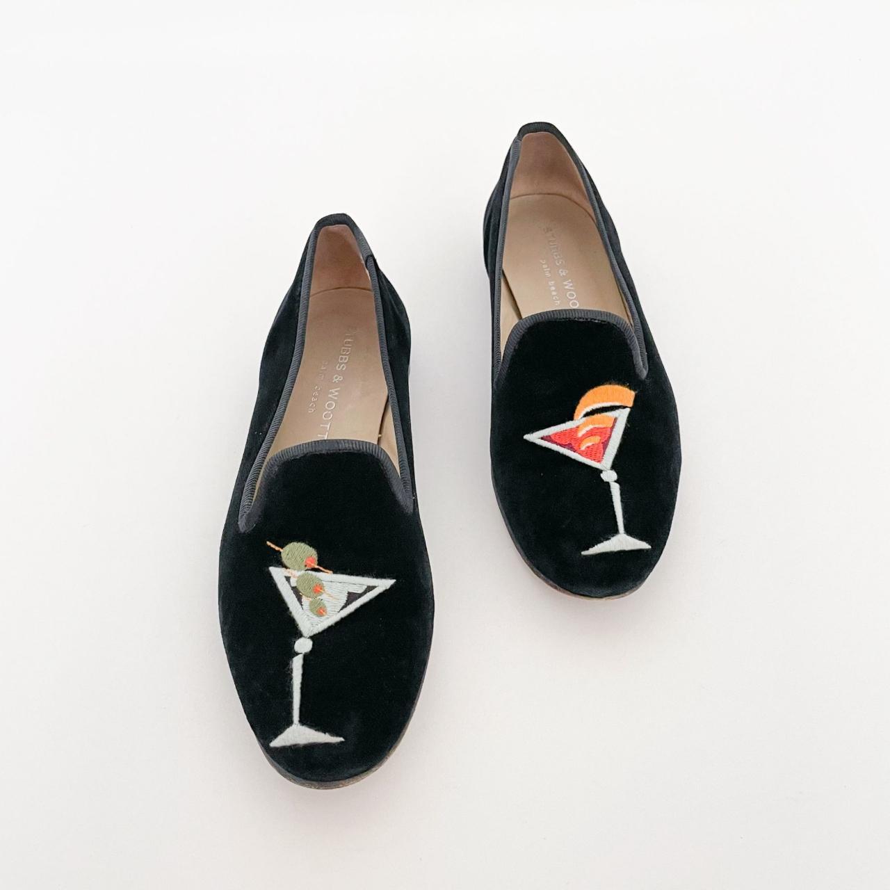 Stubbs & Wootton Women's Martini Loafers in black... - Depop