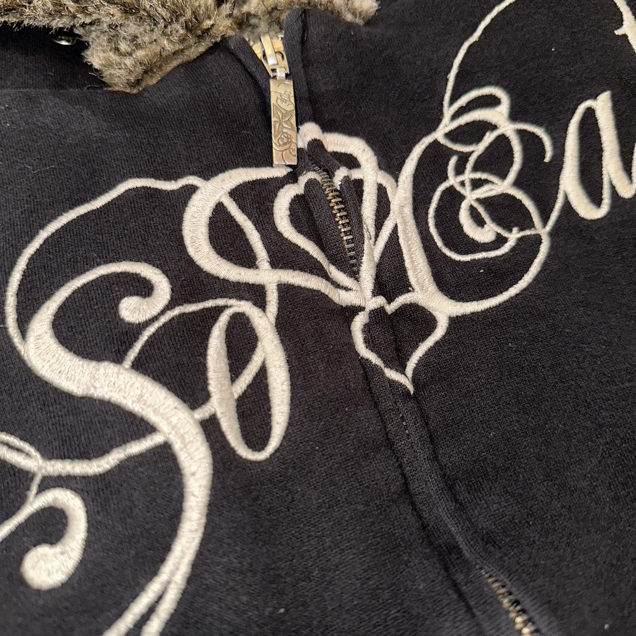 So Cal cyber y2k lined zip up hoodie // no flaws... - Depop