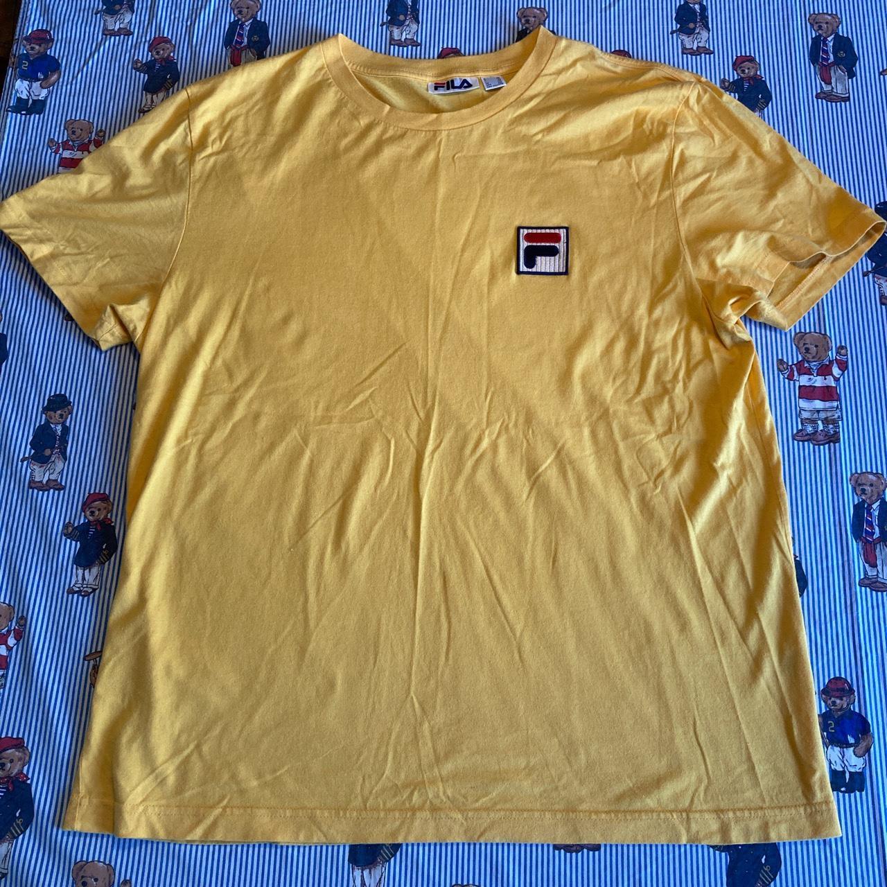 VINTAGE YELLOW FILA T SHIRT - FILA TEE • Size... - Depop