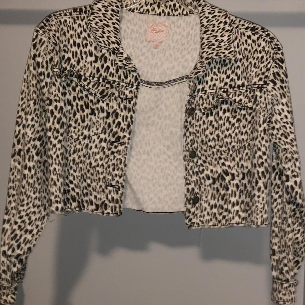 Women’s Small Cropped Leopard Print Jacket W/... - Depop