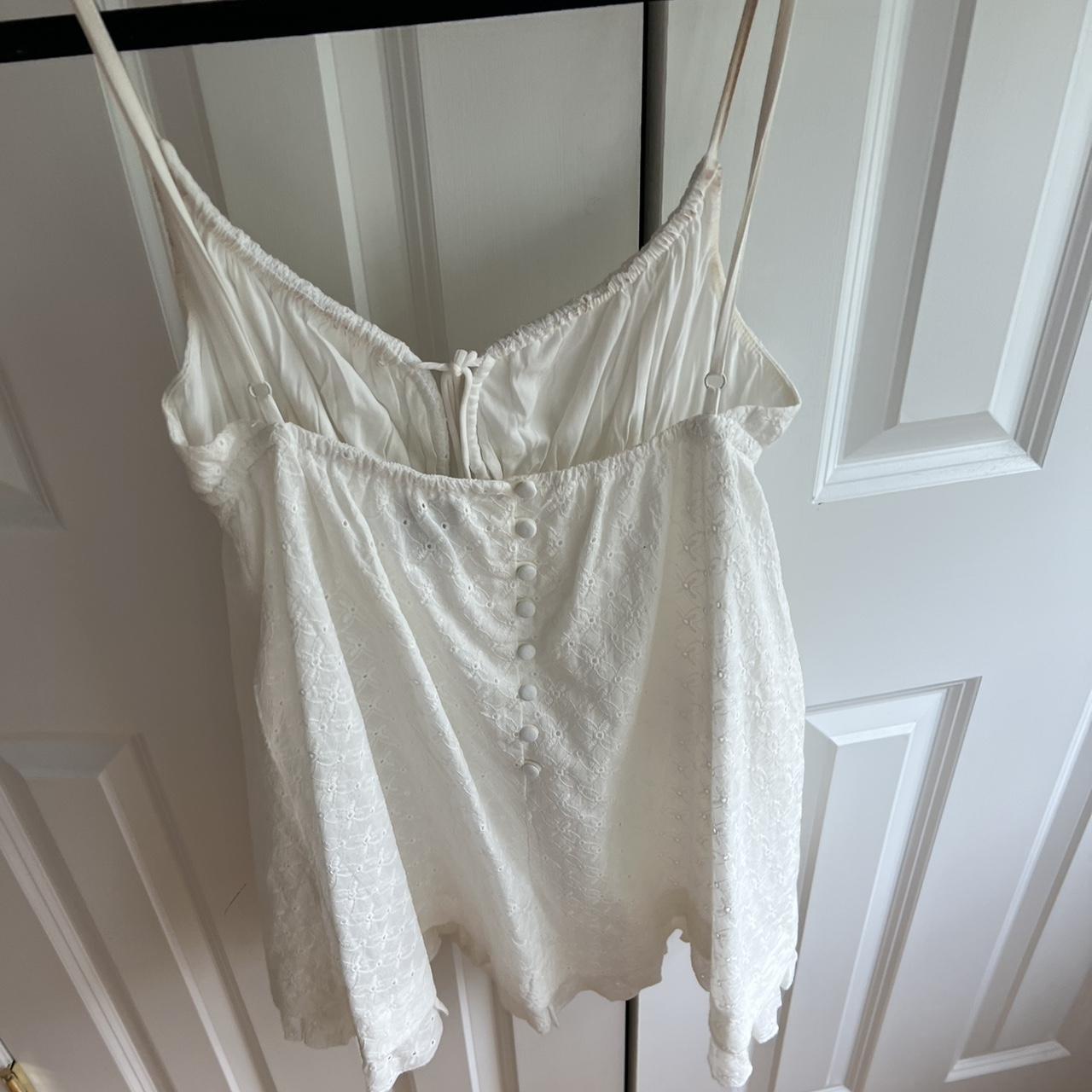 Princess polly mini dress white & embroidered size 4... - Depop