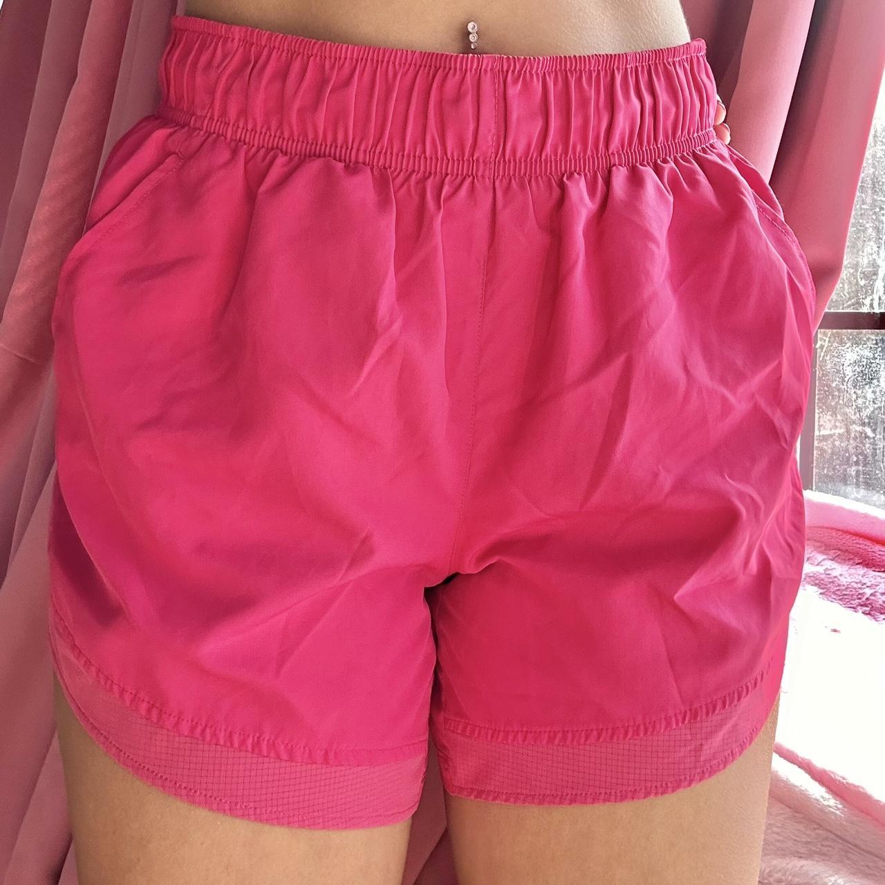 Bright neon pink athletic shorts Third pic is the... - Depop
