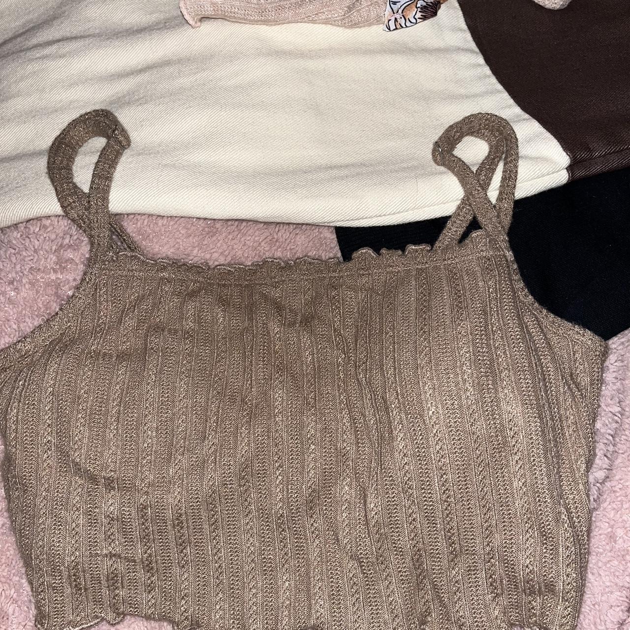 Gilly Hicks crop top size Small colour brown has... - Depop