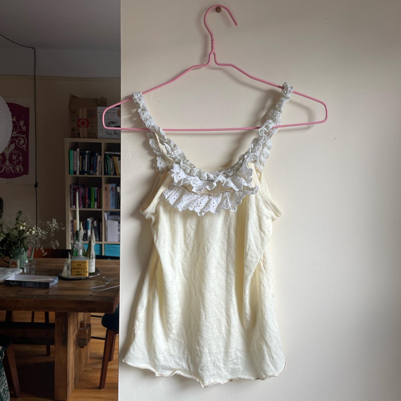 Vintage Japanese ruffle cami sourced from Paris.... - Depop