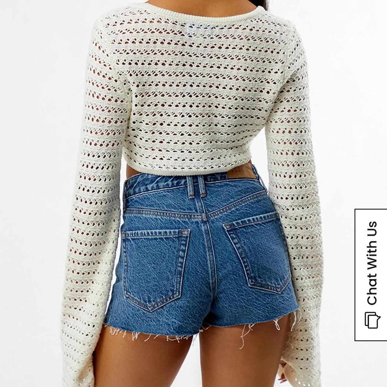 Crochet crop cover up top White/cream color Size... | Depop