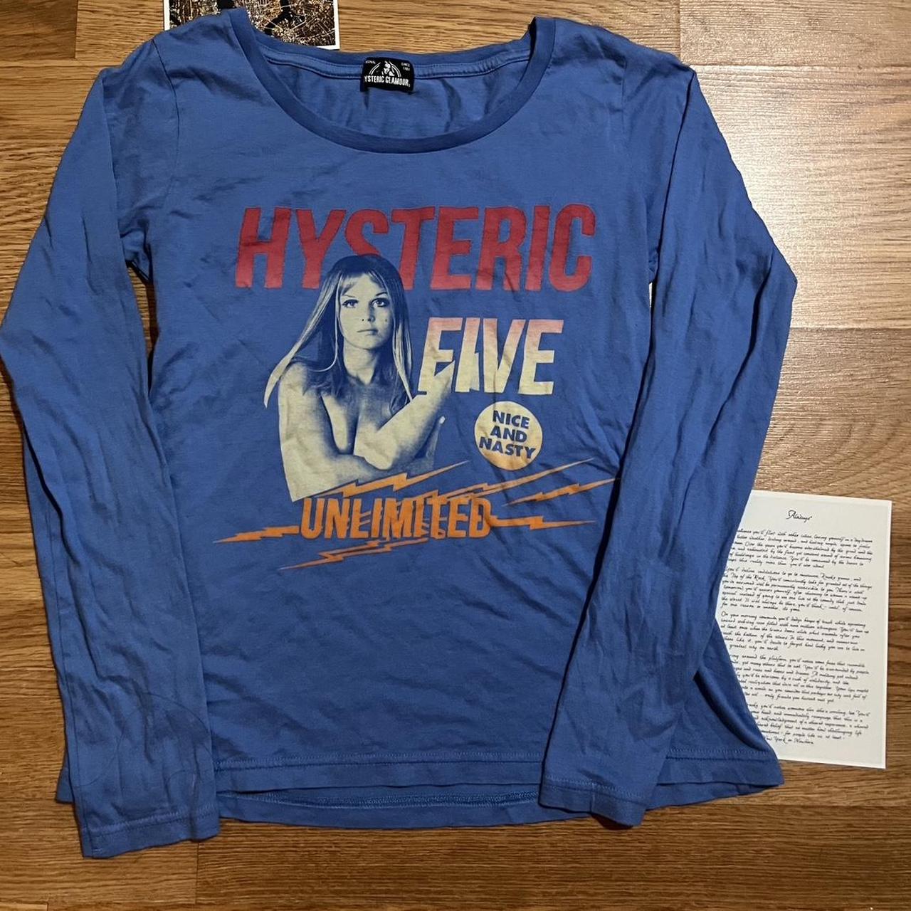 Rare Blue vintage Hysteric Glamour long sleeve shirt... | Depop