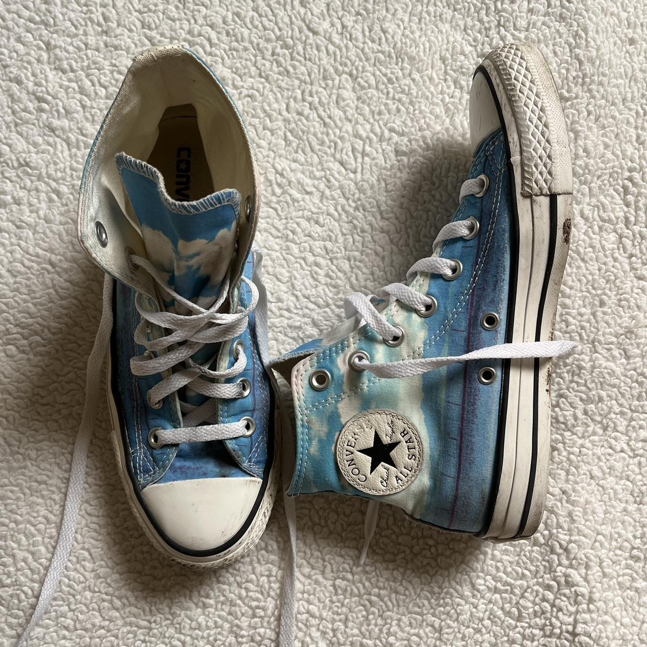 Cloud pattern converse high tops ⭐️ light... - Depop