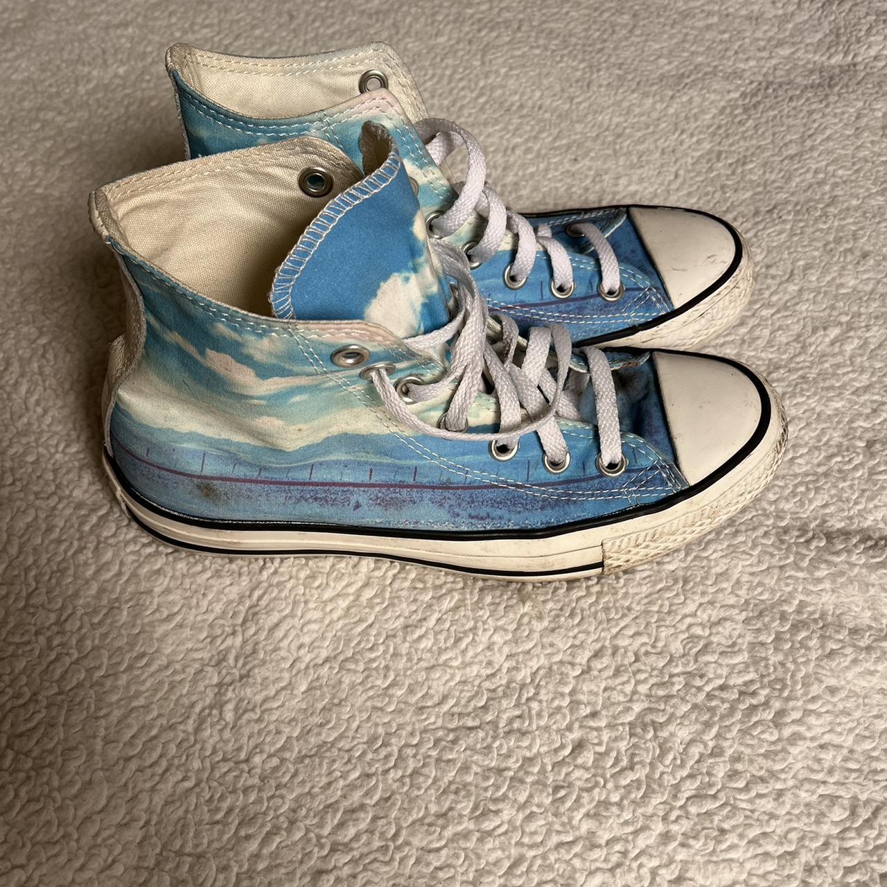 Cloud pattern converse high tops ⭐️ light... - Depop