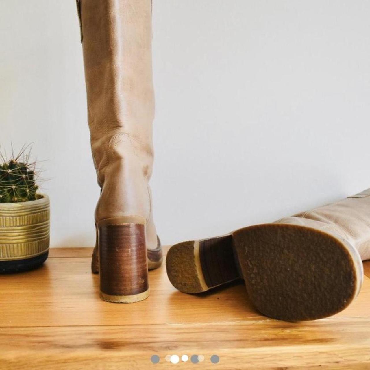 Vintage leather platform destroy boots in a ~rare~... - Depop