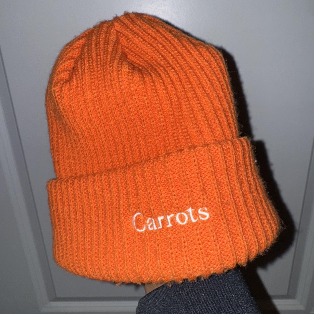 Orange Carrots x Arvin Goods Beanie - Used but in... | Depop