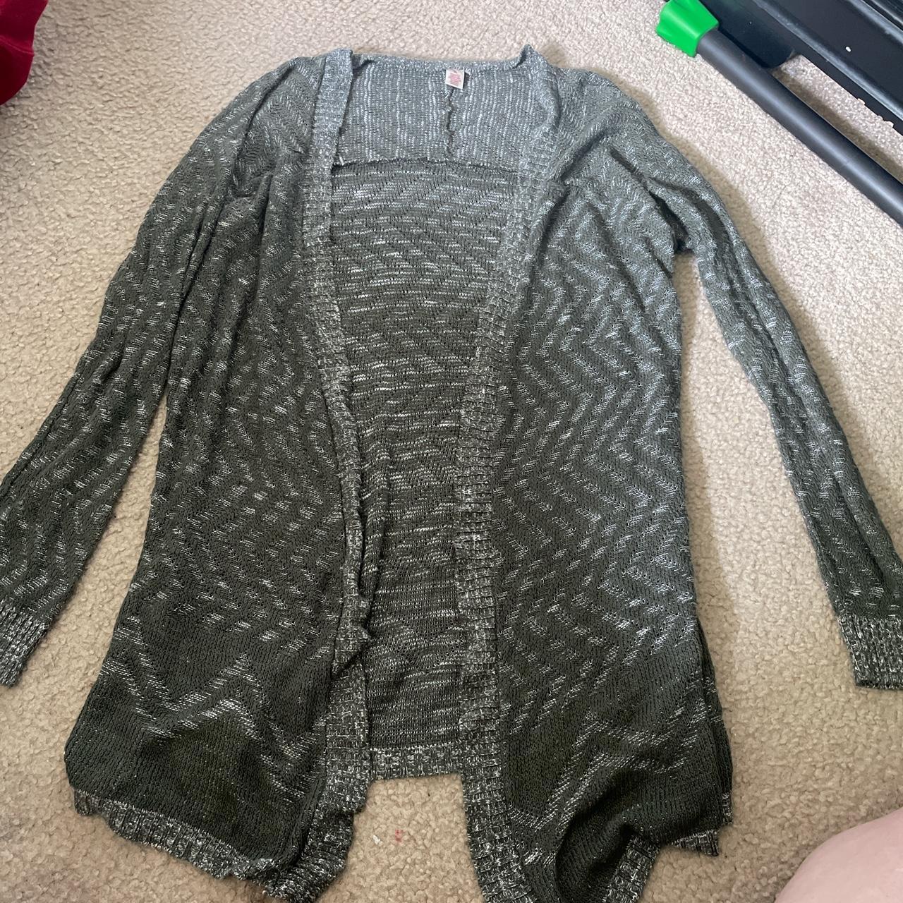 Mossimo Women's Green and Grey Cardigan | Depop