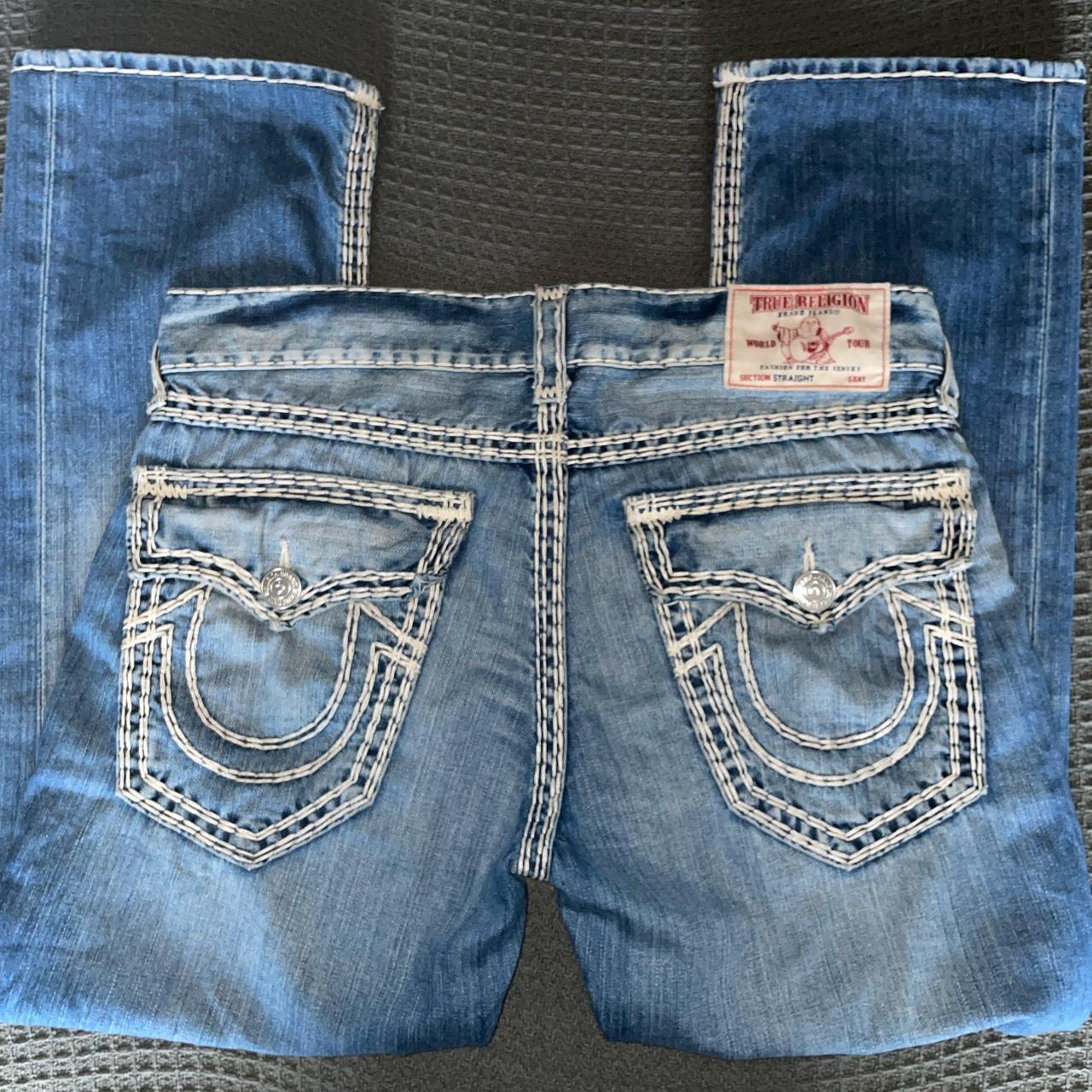 Thick double stitch true religion jeans Size 34 ... | Depop