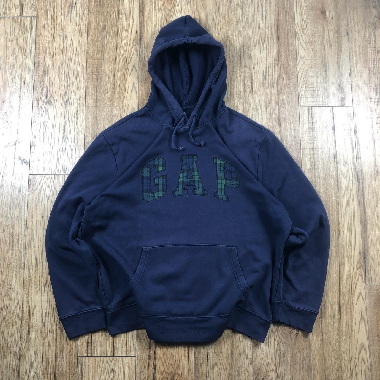 227 Vintage 00s Gap Xtra Large Navy Embroidered... - Depop