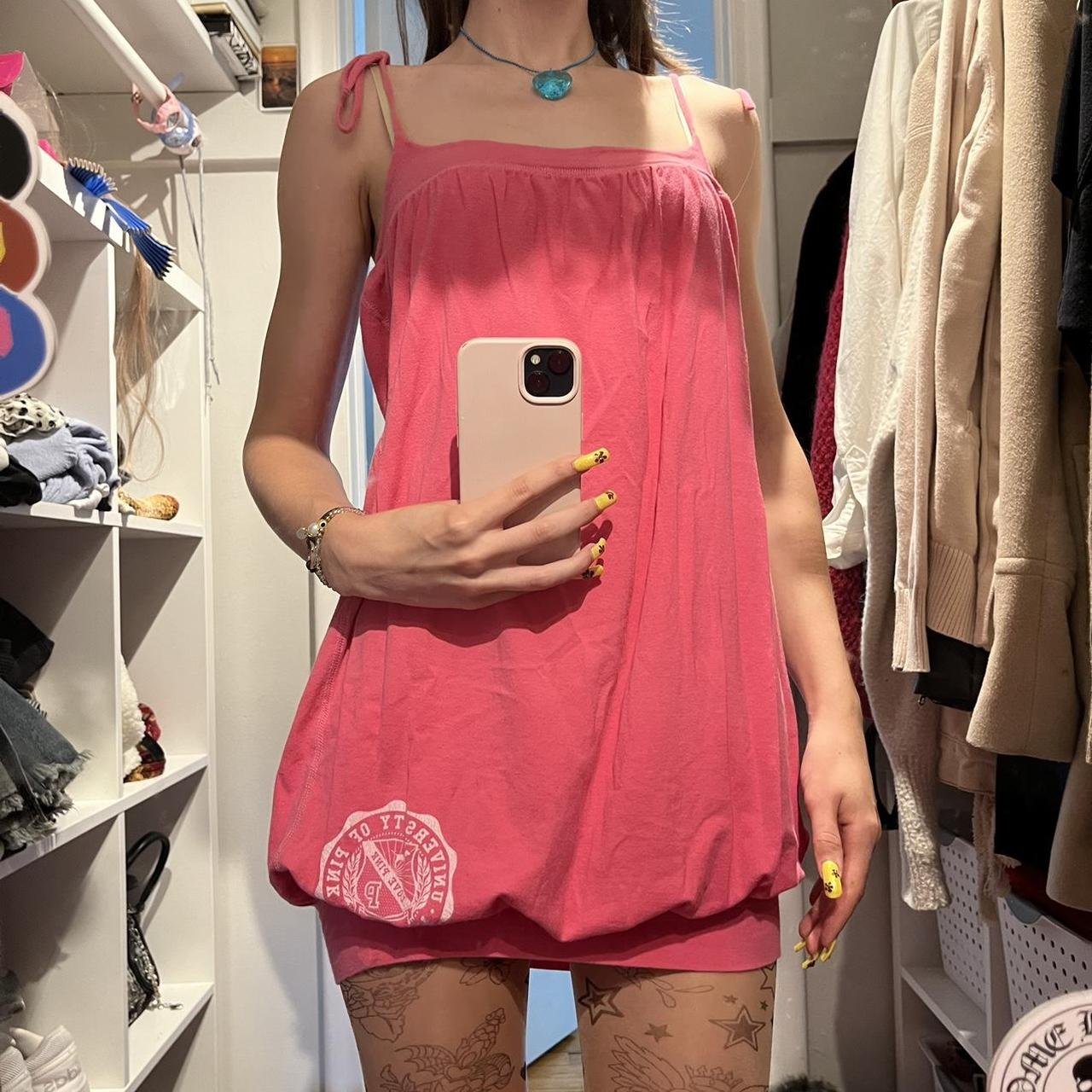 vintage y2k vs pink swim coverup/dress xs-s cute... - Depop