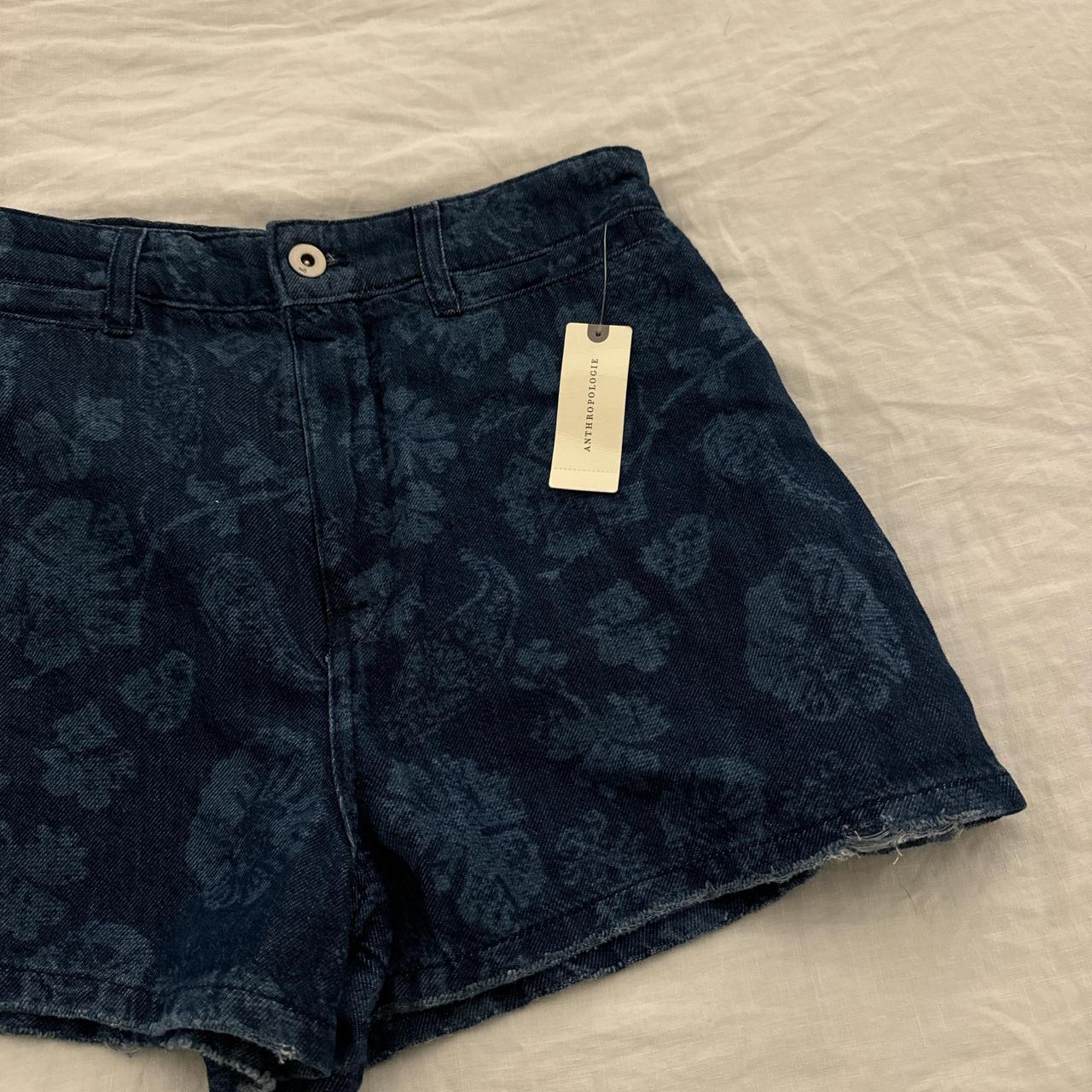 pilcro floral denim shorts 🩵 Brand — pilcro Size —... - Depop