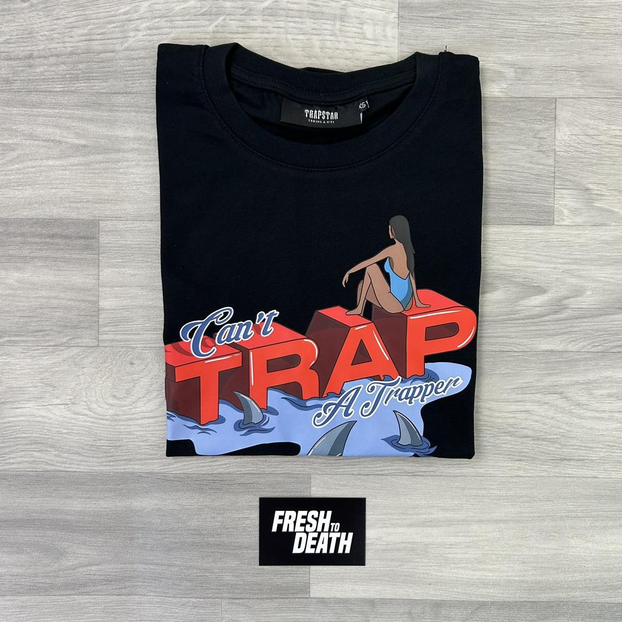 Trapstar Men's Black and Red T-shirt | Depop