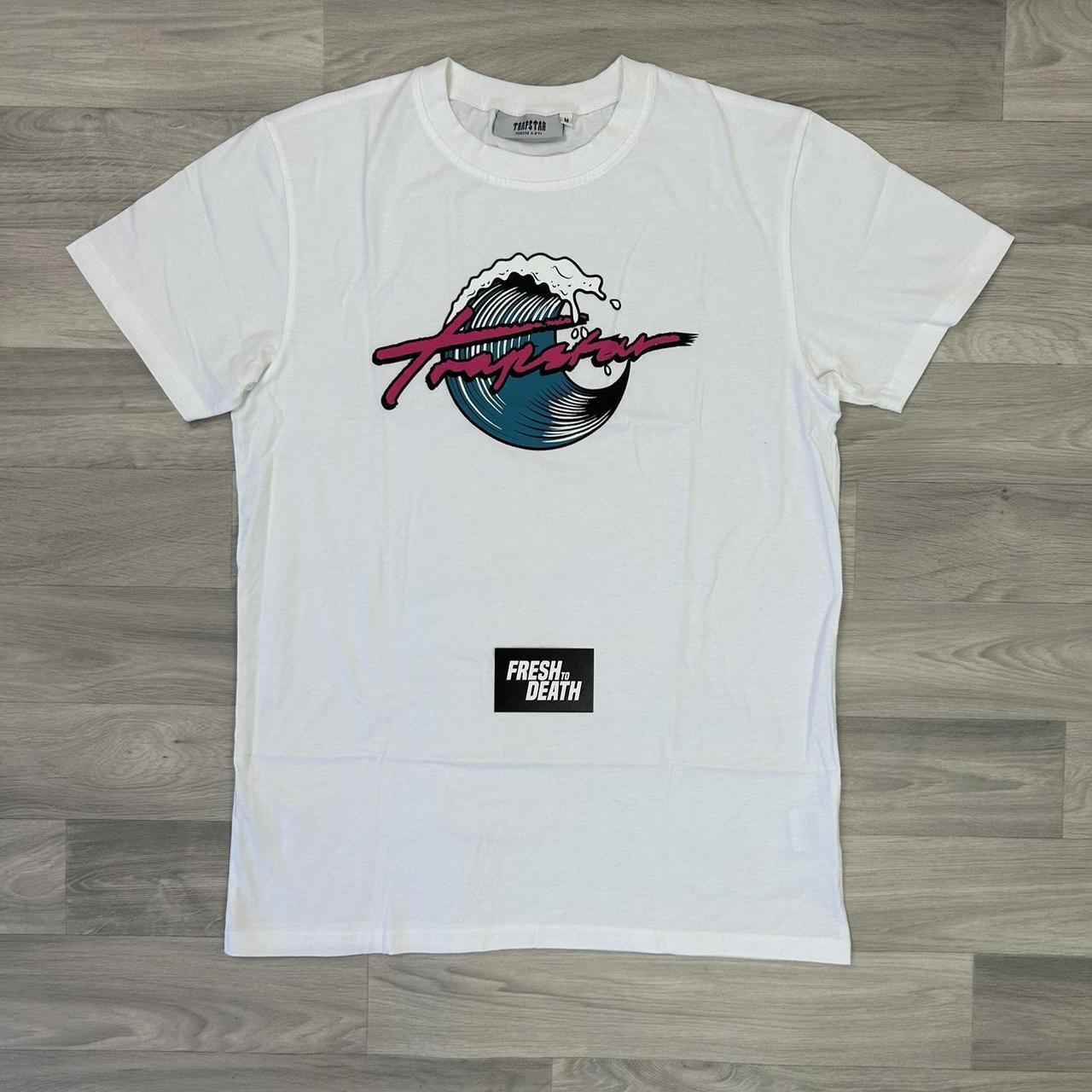 Trapstar Men's White and Pink T-shirt | Depop