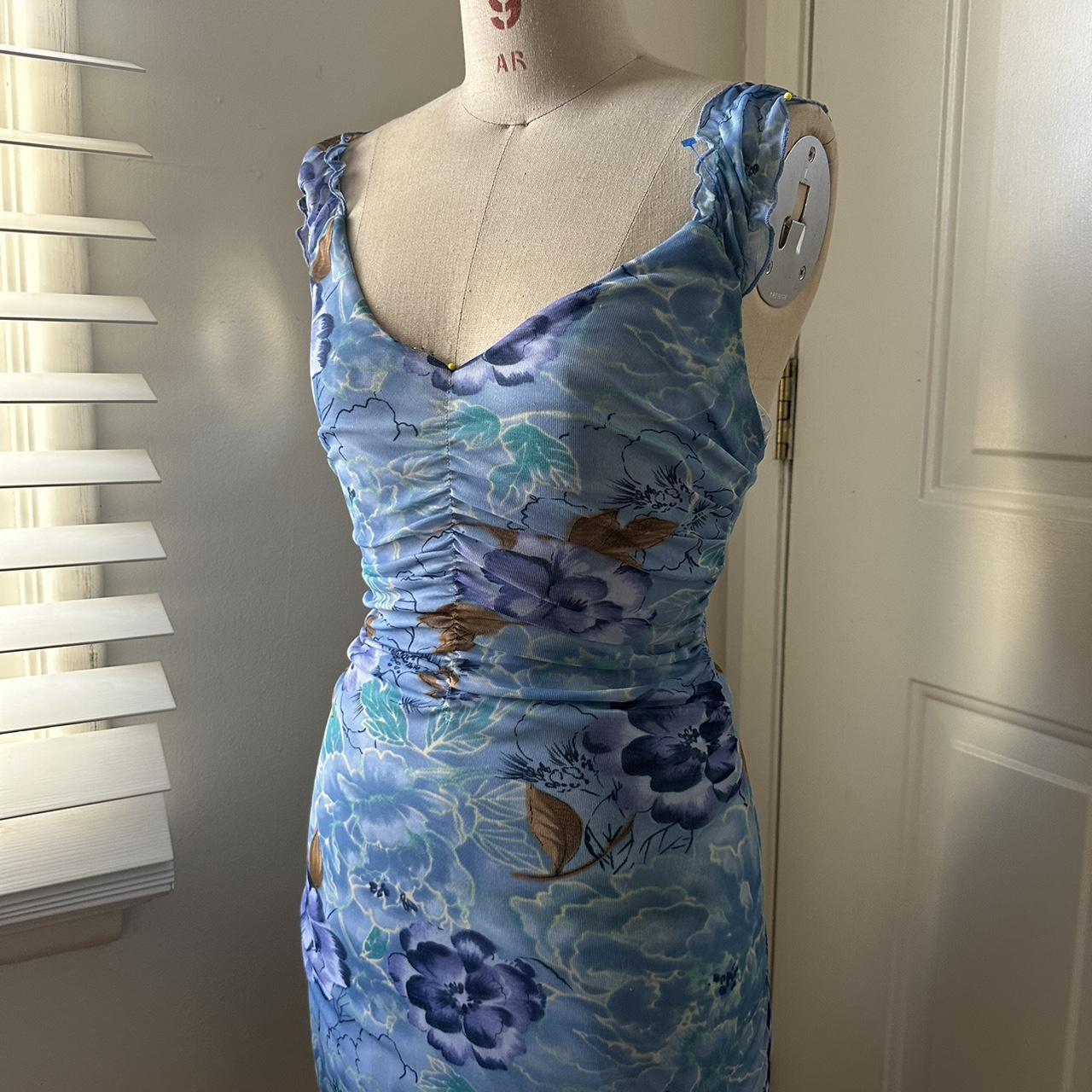 rampage blue floral dress 🦋 : - midi length -... | Depop