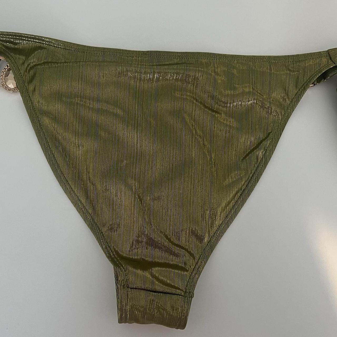 Moda minx shimmering green gold bikini bottoms. Tie... - Depop