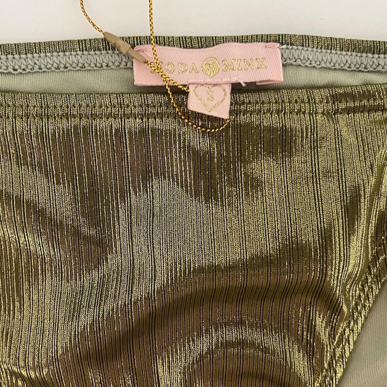 Moda minx shimmering green gold bikini bottoms. Tie... - Depop
