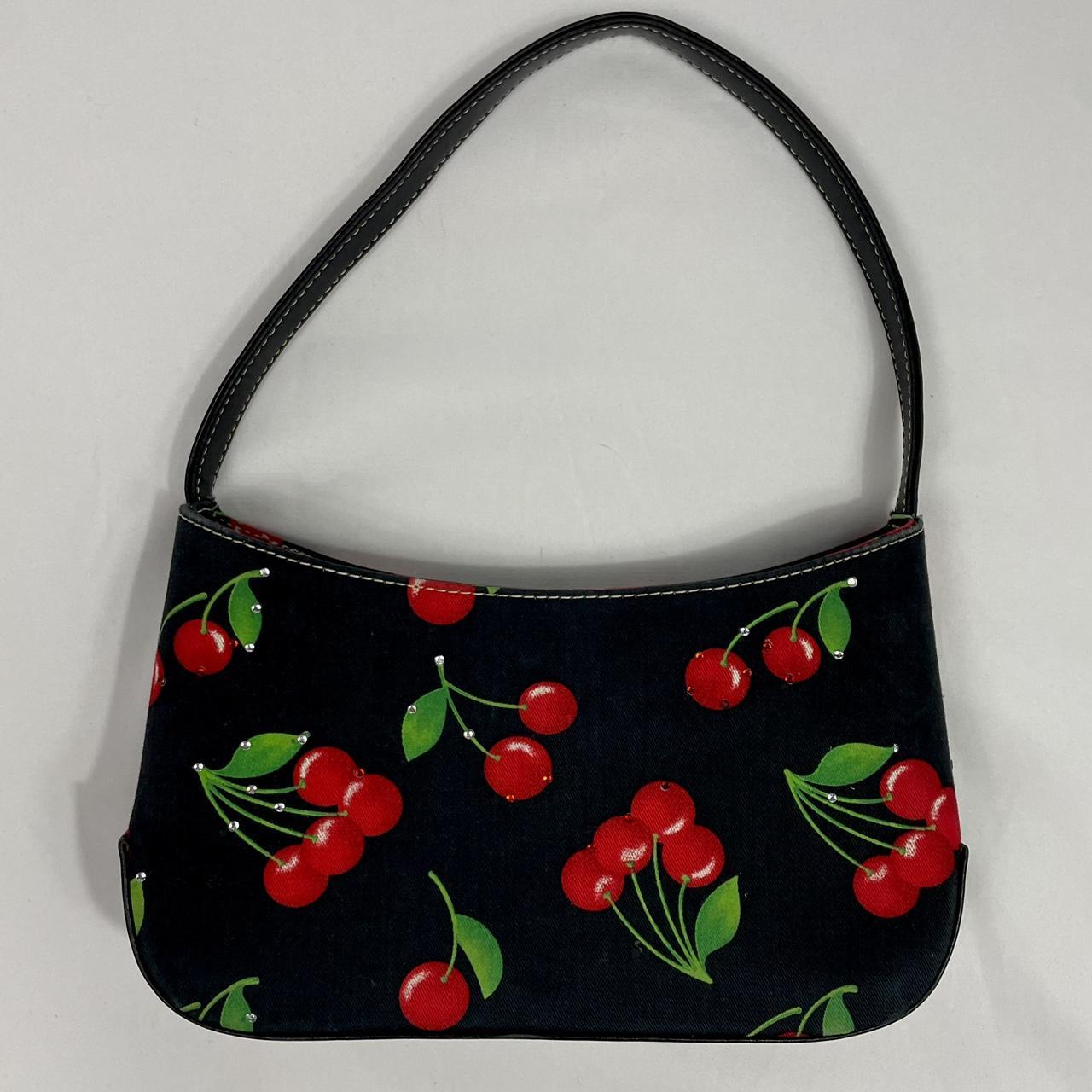 cherry shoulder bag 🍒 pattern on both sides, zip... - Depop