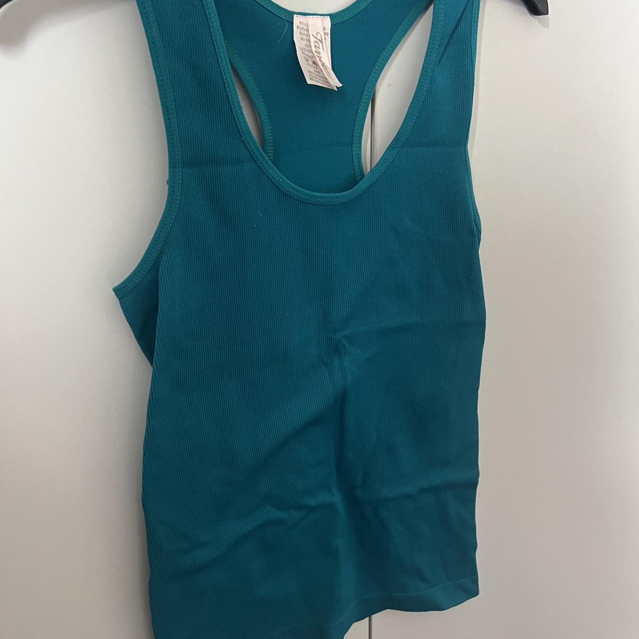 Ribbed turquoise vest. Perfect for summer. Never worn. - Depop