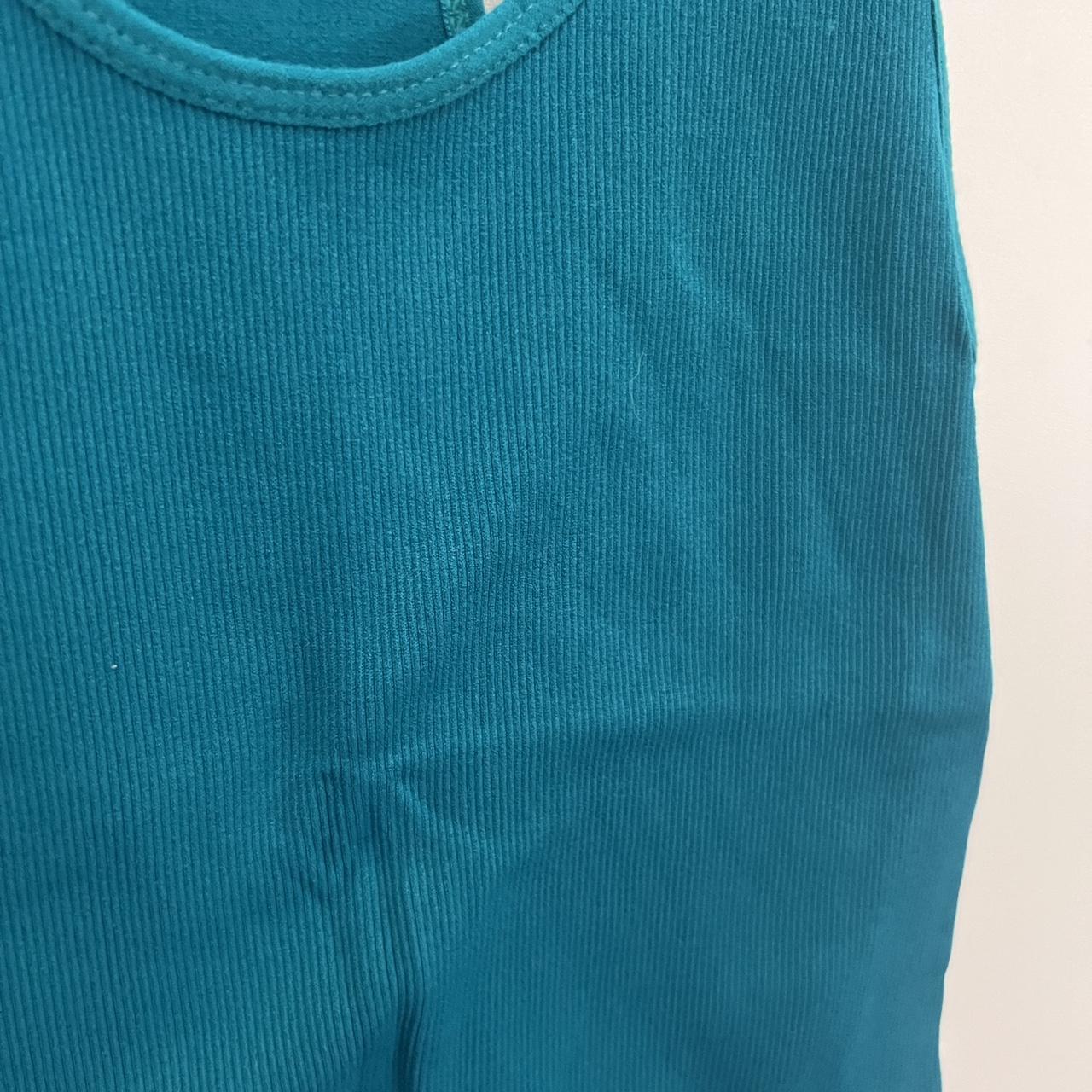 Ribbed turquoise vest. Perfect for summer. Never worn. - Depop
