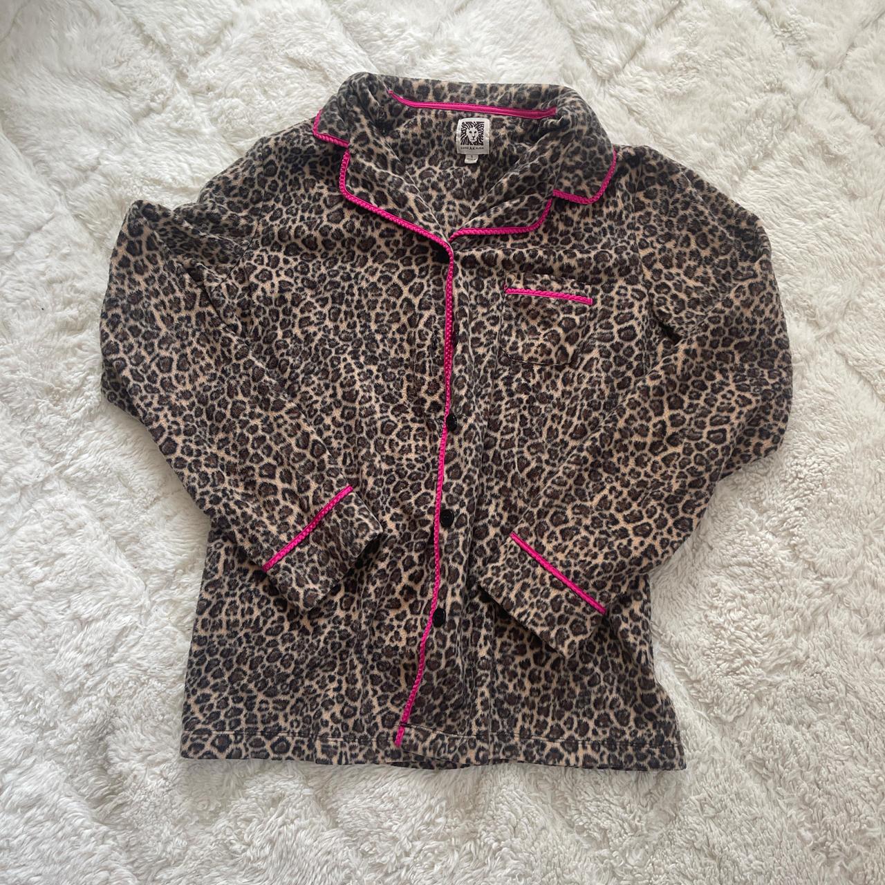 Leopard print fuzzy pj set ~ size is S, brand is... | Depop