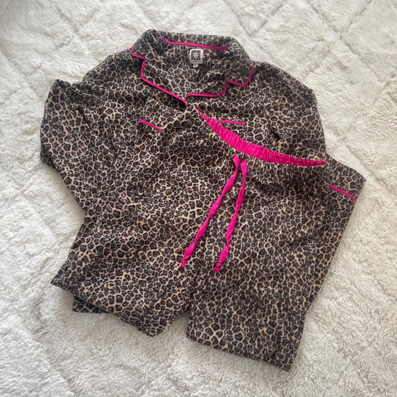 Leopard print fuzzy pj set ~ size is S, brand is... | Depop