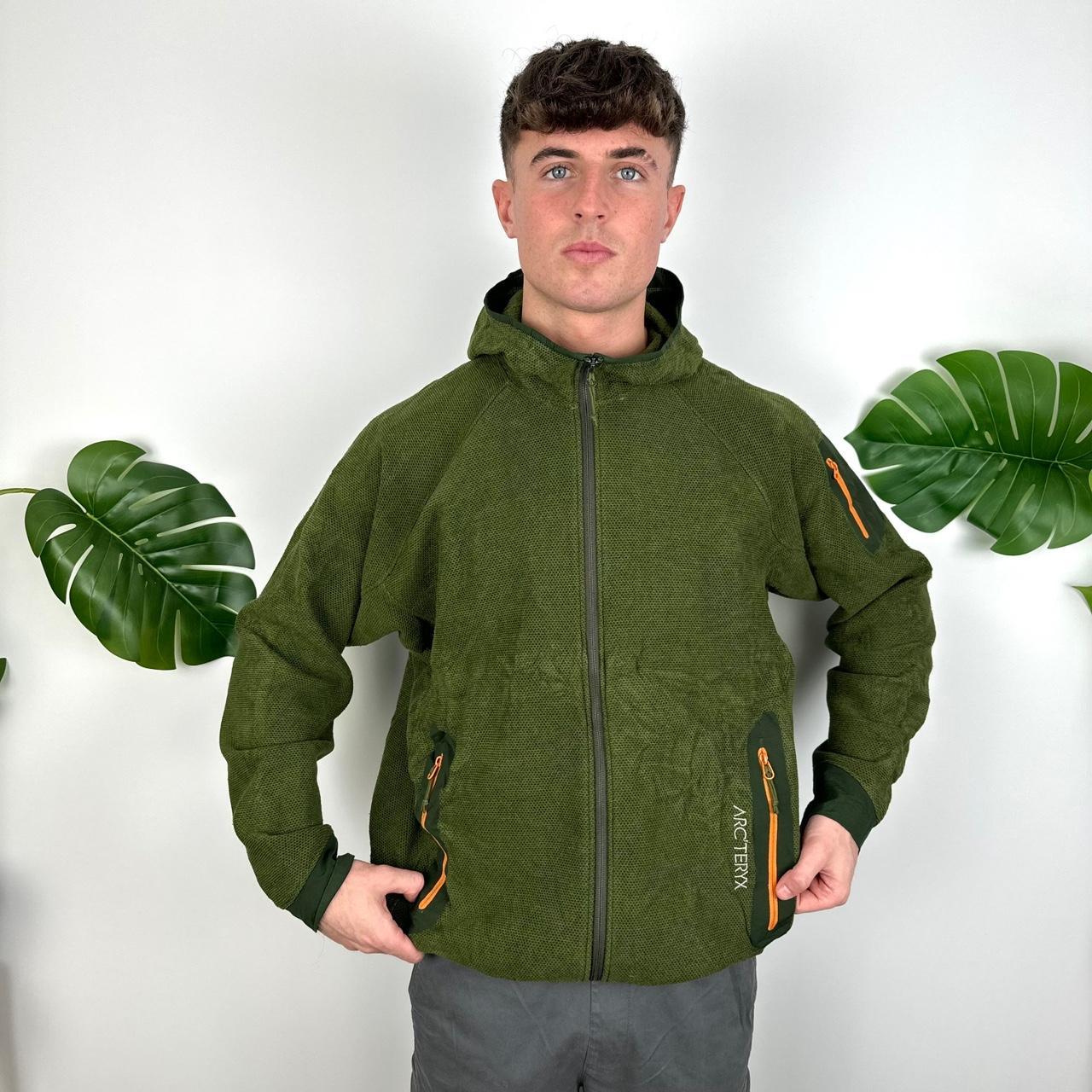 Arcteryx Green Embroidered Spell Out Fleece Zip Up... - Depop