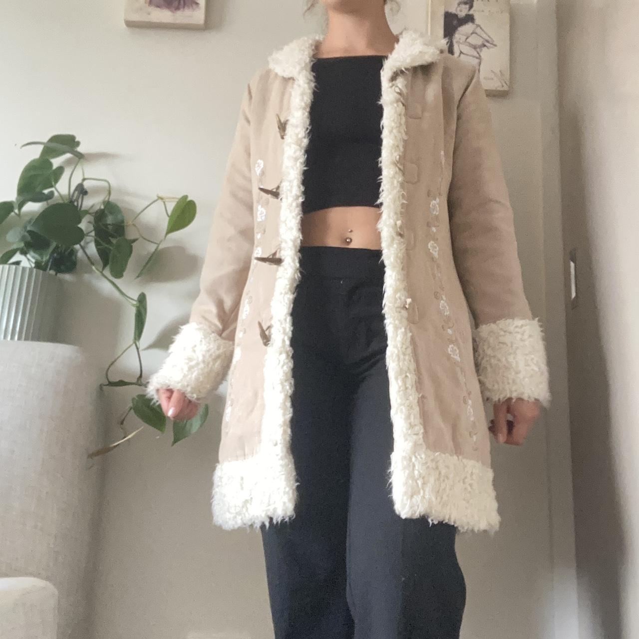 The cutest suede coats with fuzzy trims & collar ... - Depop