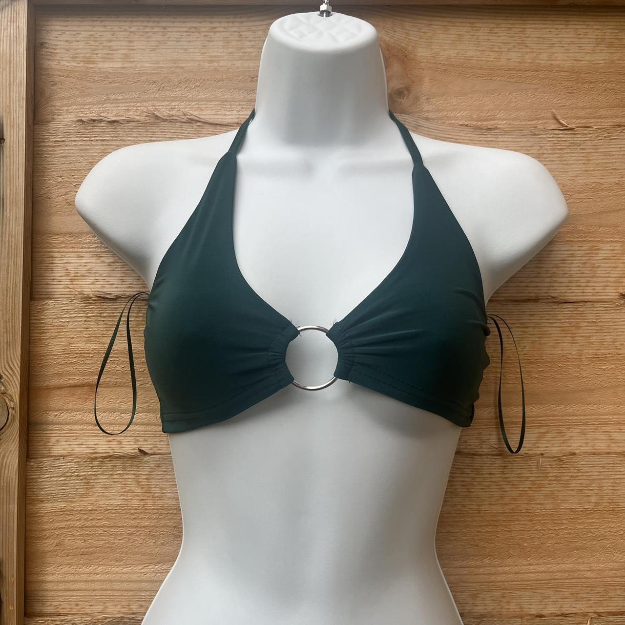 Select halterneck ring crop top emerald XS BNWT - Depop