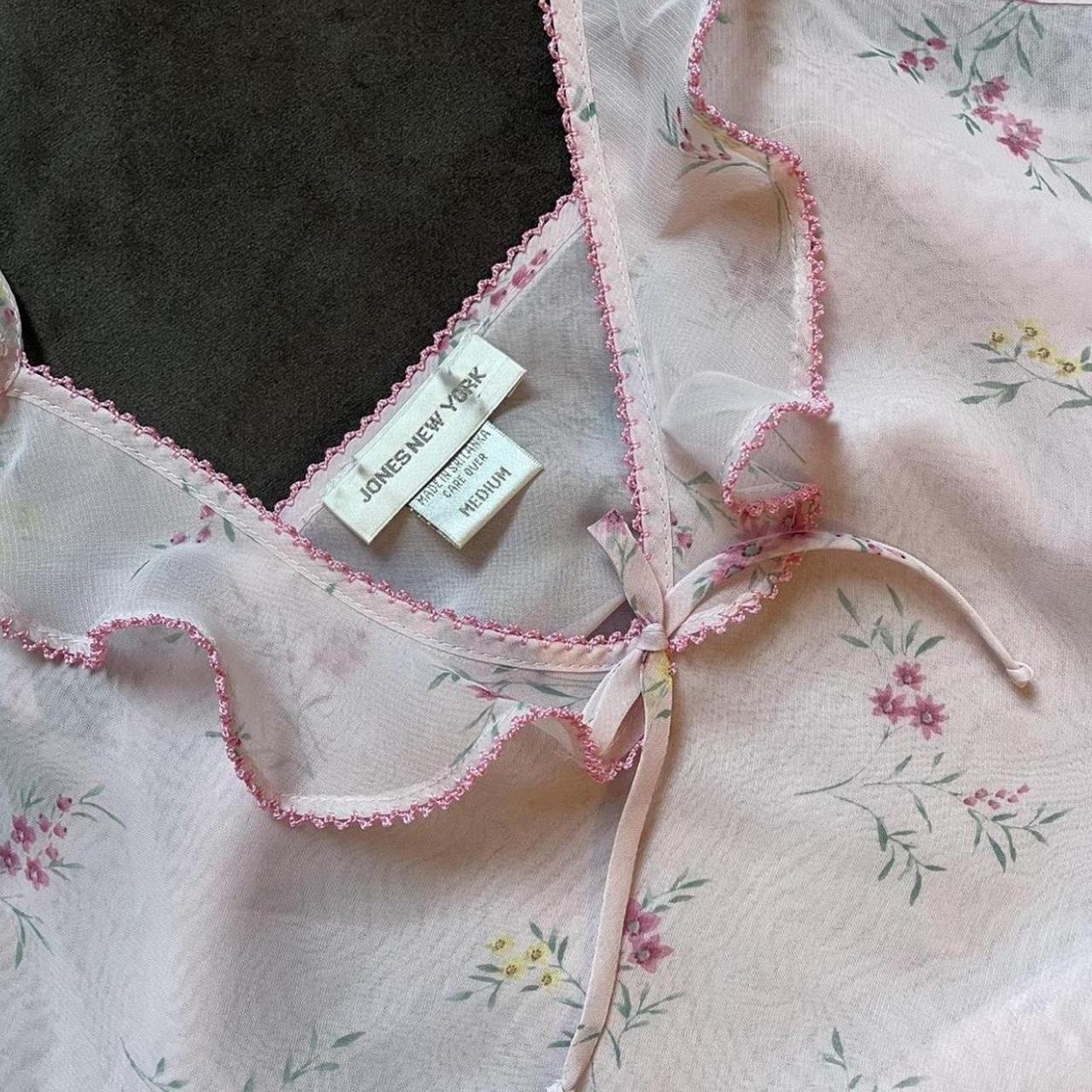 Vintage dainty sheer floral mesh dress The... | Depop