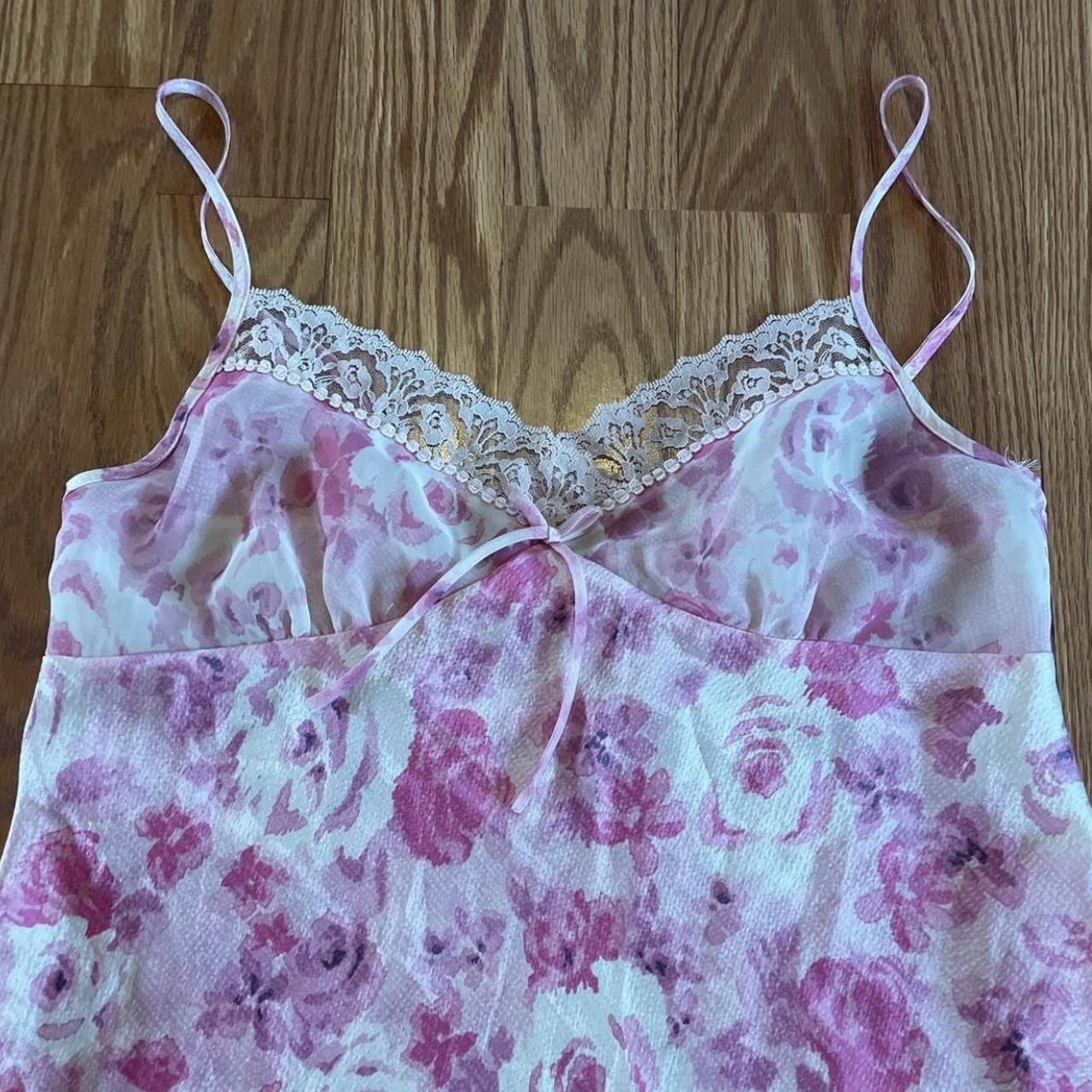 Vintage 90s pink rose pattern dress Adorable... - Depop