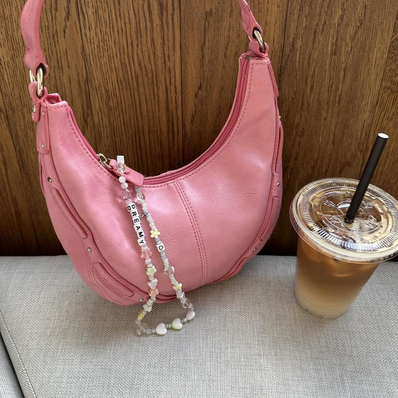 Vintage authentic leather baby pink bag Cutest... - Depop