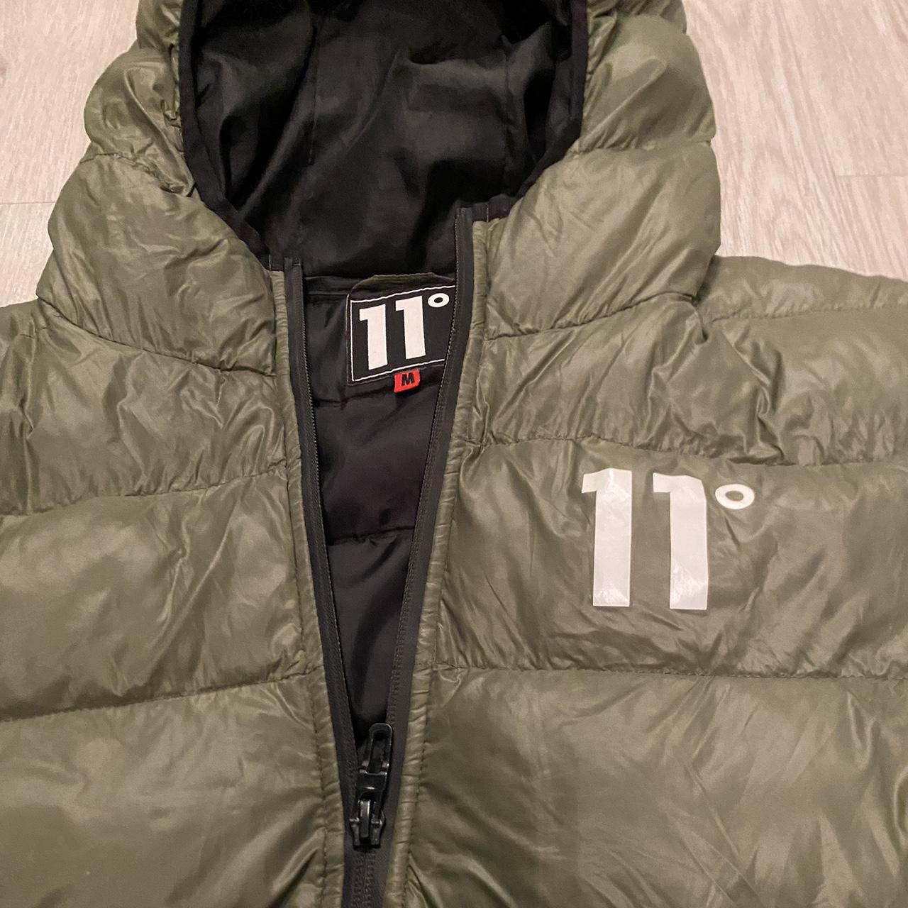 11 Degrees Olive Puffer Jacket Size UK M Deep Zip Up... - Depop