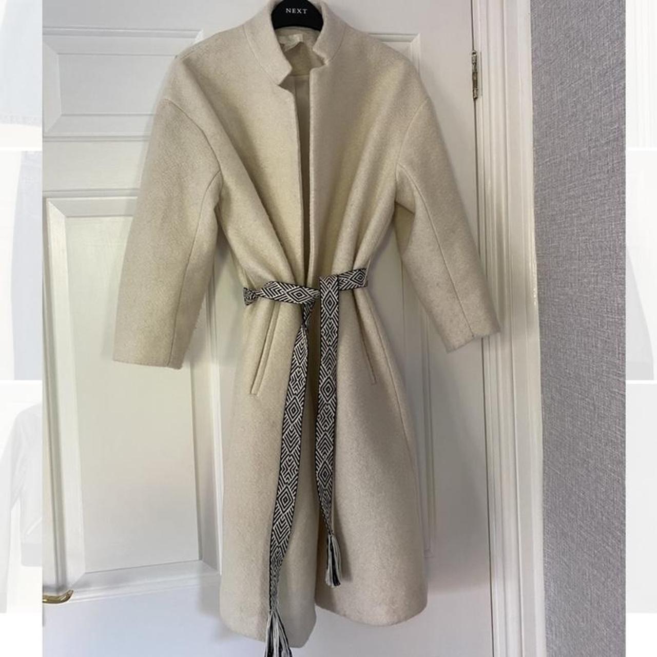 CREAM LONG WINTER COAT ️Chic wool mix cream... - Depop