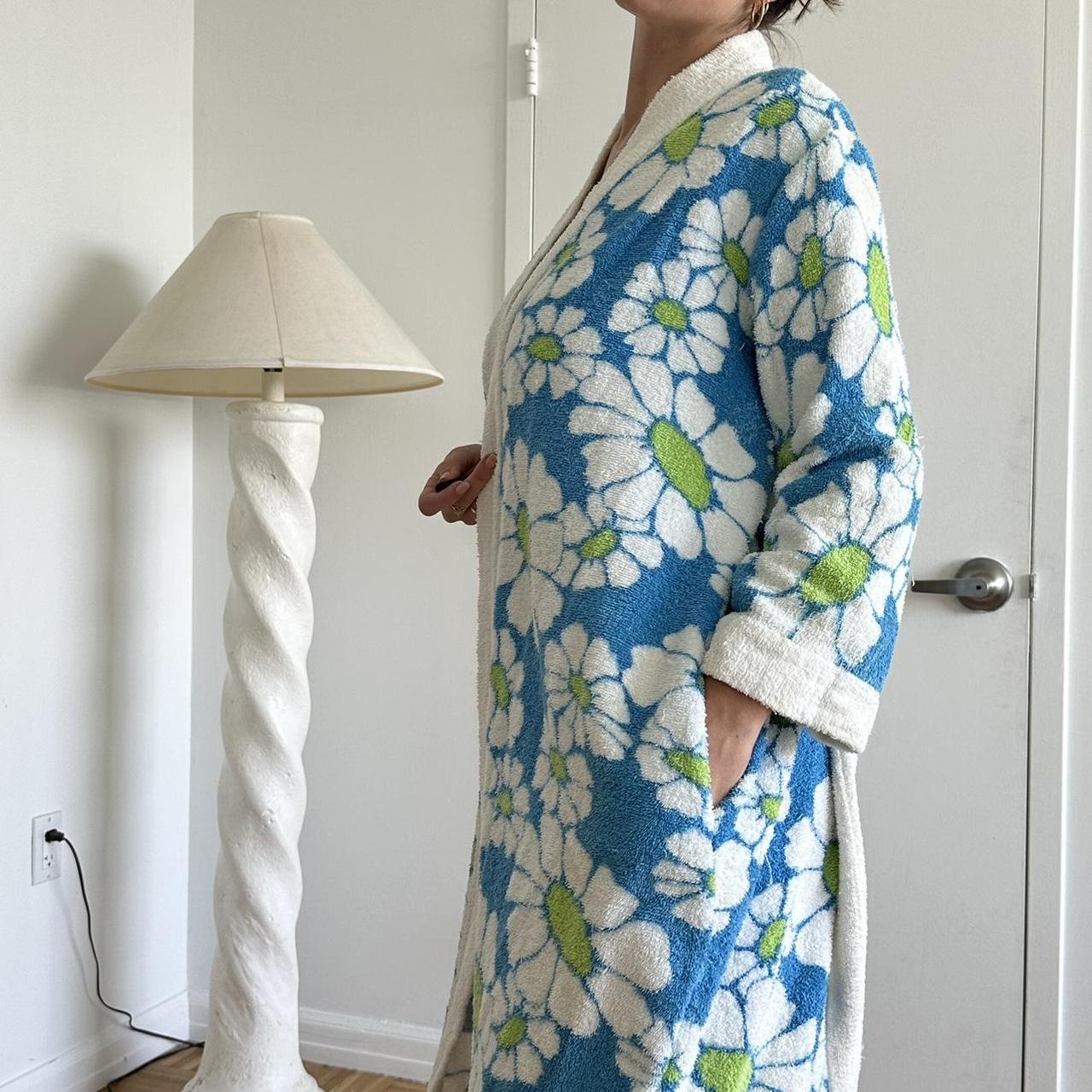 Djerf Avenue Women's Blue and Green Robe | Depop